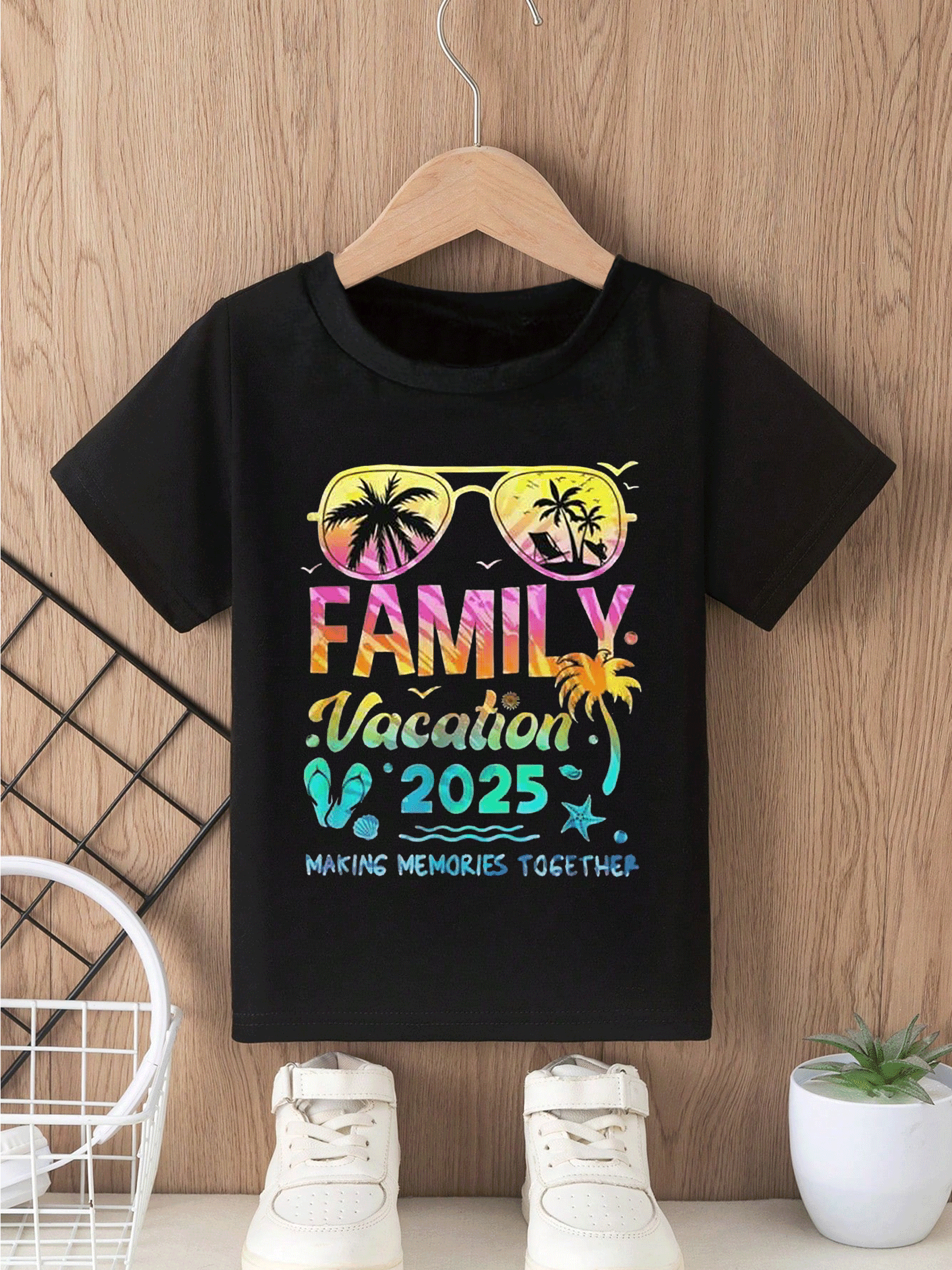 children’s wear Colorful Family Vacation 2025 Graphic T-Shirt for Kids ...