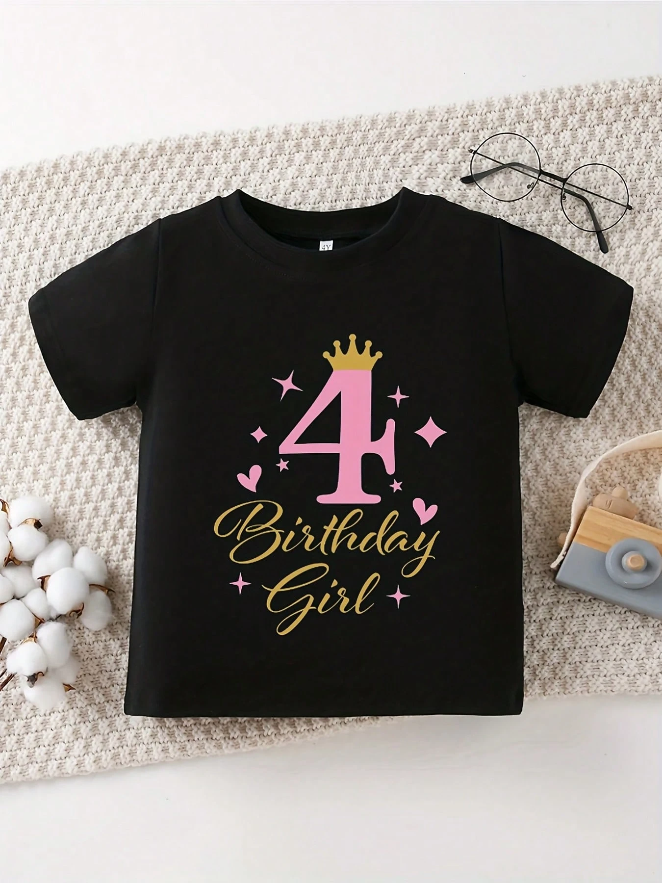 children’s wear Cute 4th Birthday Girl Shirt for Toddler Girls, Pink ...