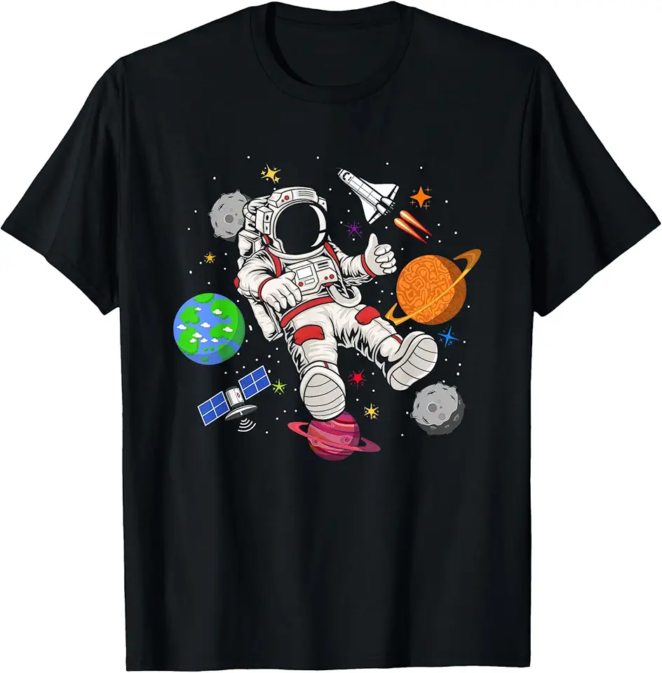 children’s wear Cute Astronaut in Space with Planets and Shuttle ...