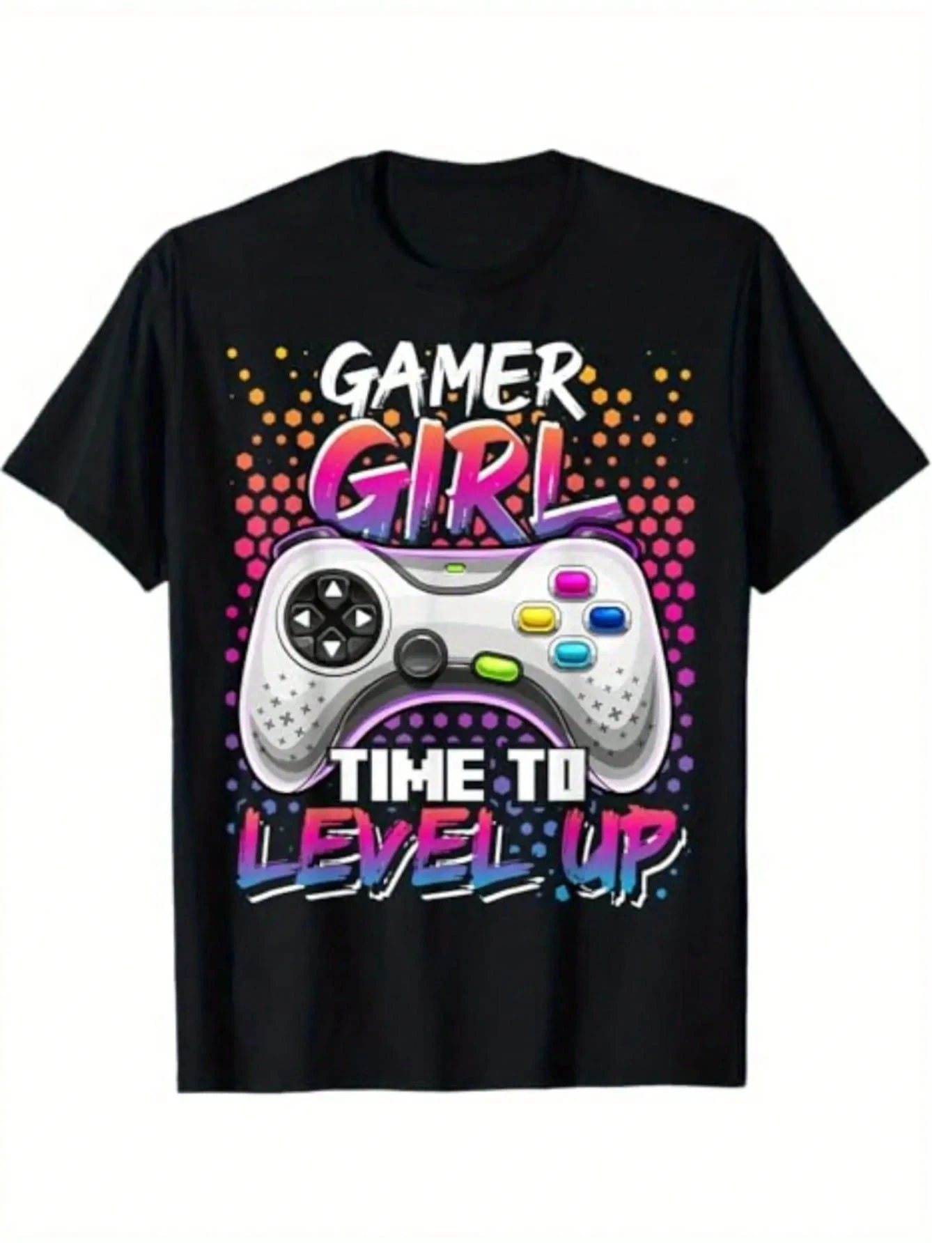 children’s wear Cute Gamer Girl Video Game Controller Graphic T-Shirt ...
