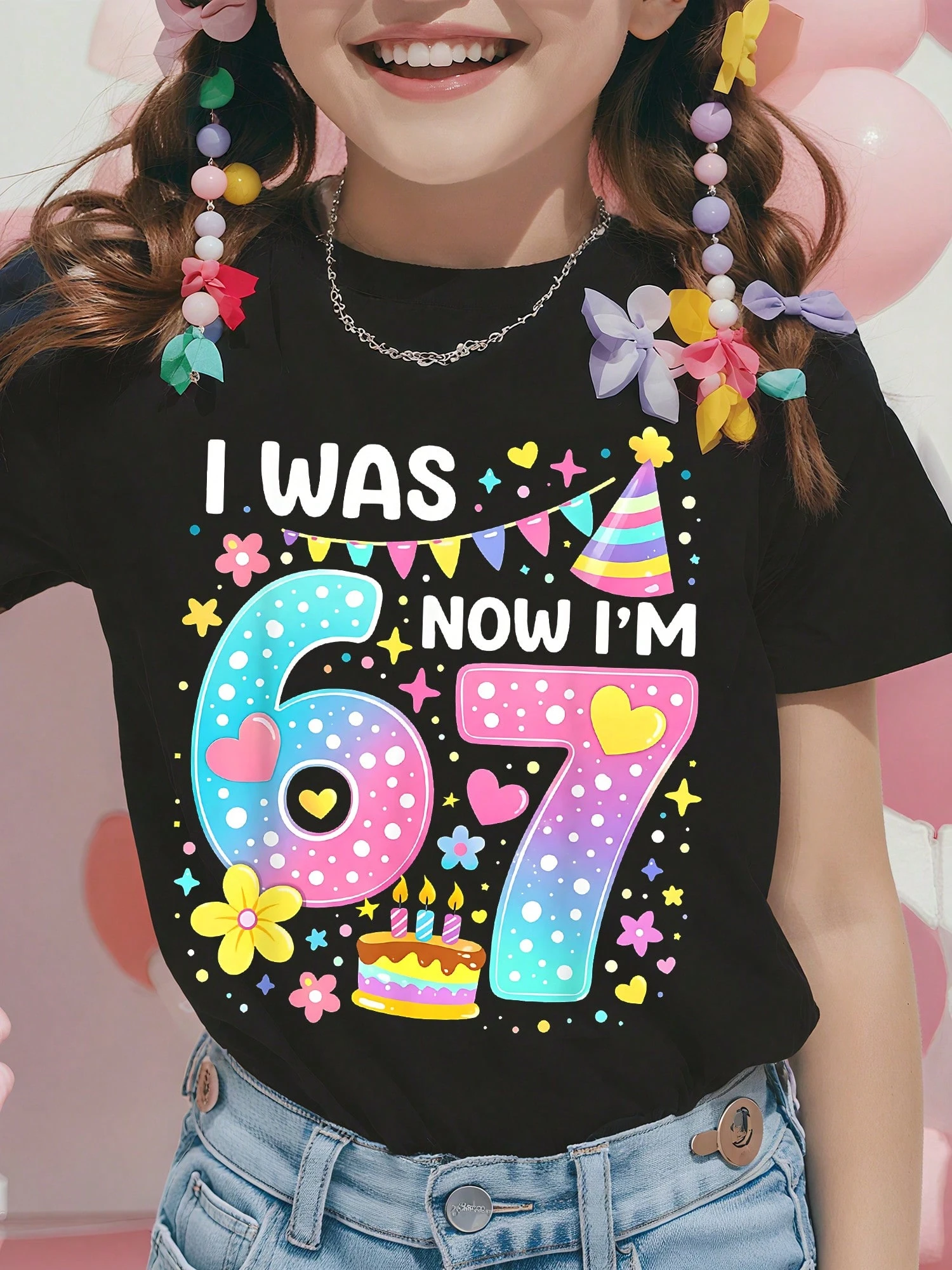 children’s wear Cute Girls 7th Birthday Shirt I Was 6 Now I'm 7 Retro ...