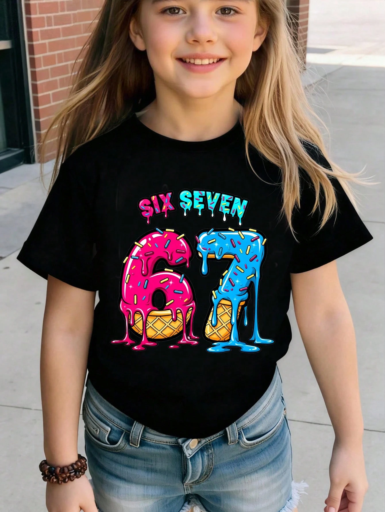 children’s wear Cute Kids Girls 6th 7th Birthday Ice Cream Donut ...