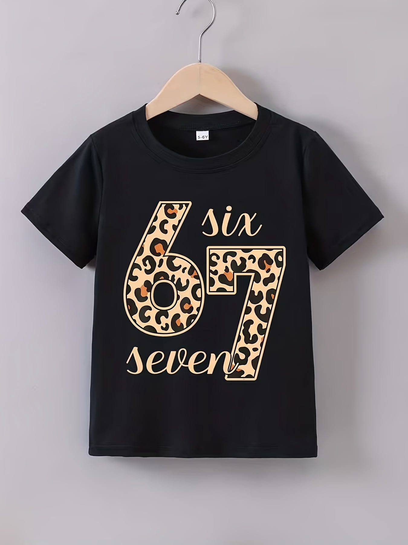 children’s wear Cute Leopard Print 6th 7th Birthday T-Shirt for Girls ...