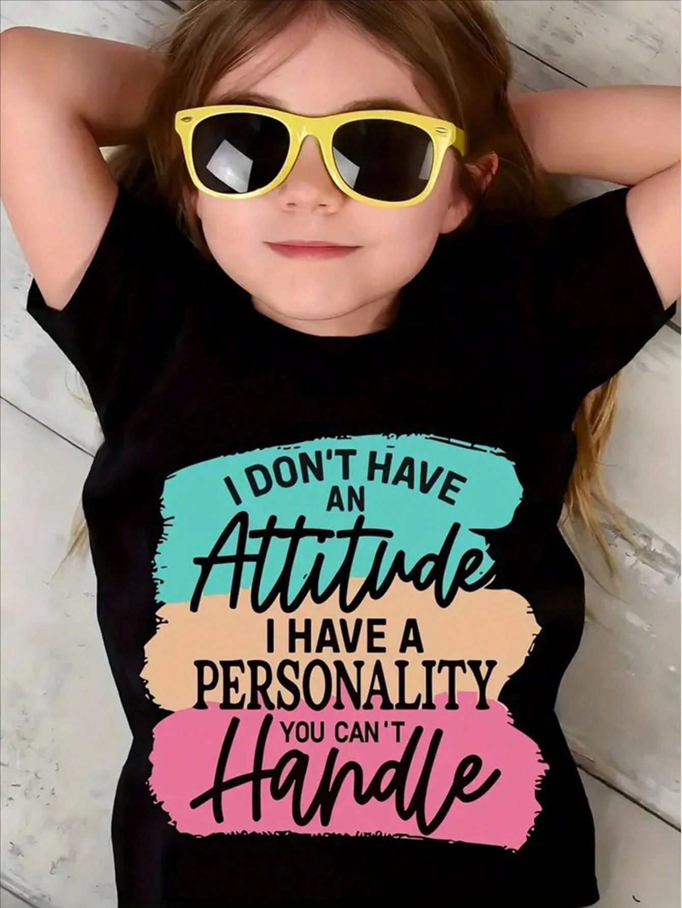 children’s wear Cute Sassy Girls' Graphic T-Shirt with Funny 'I Don't ...