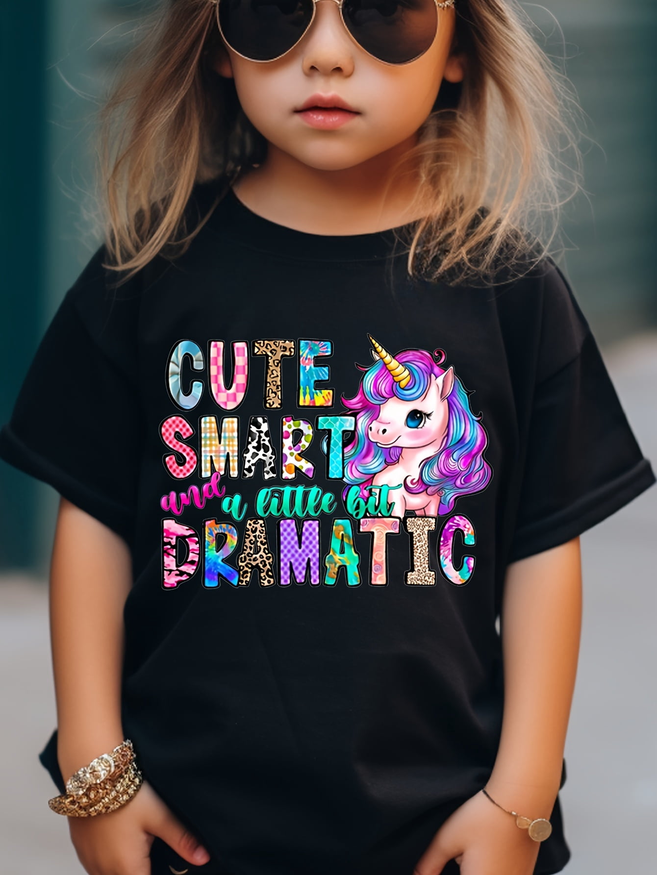 children’s wear Cute Smart and a Little Bit Dramatic Girls T-Shirt ...