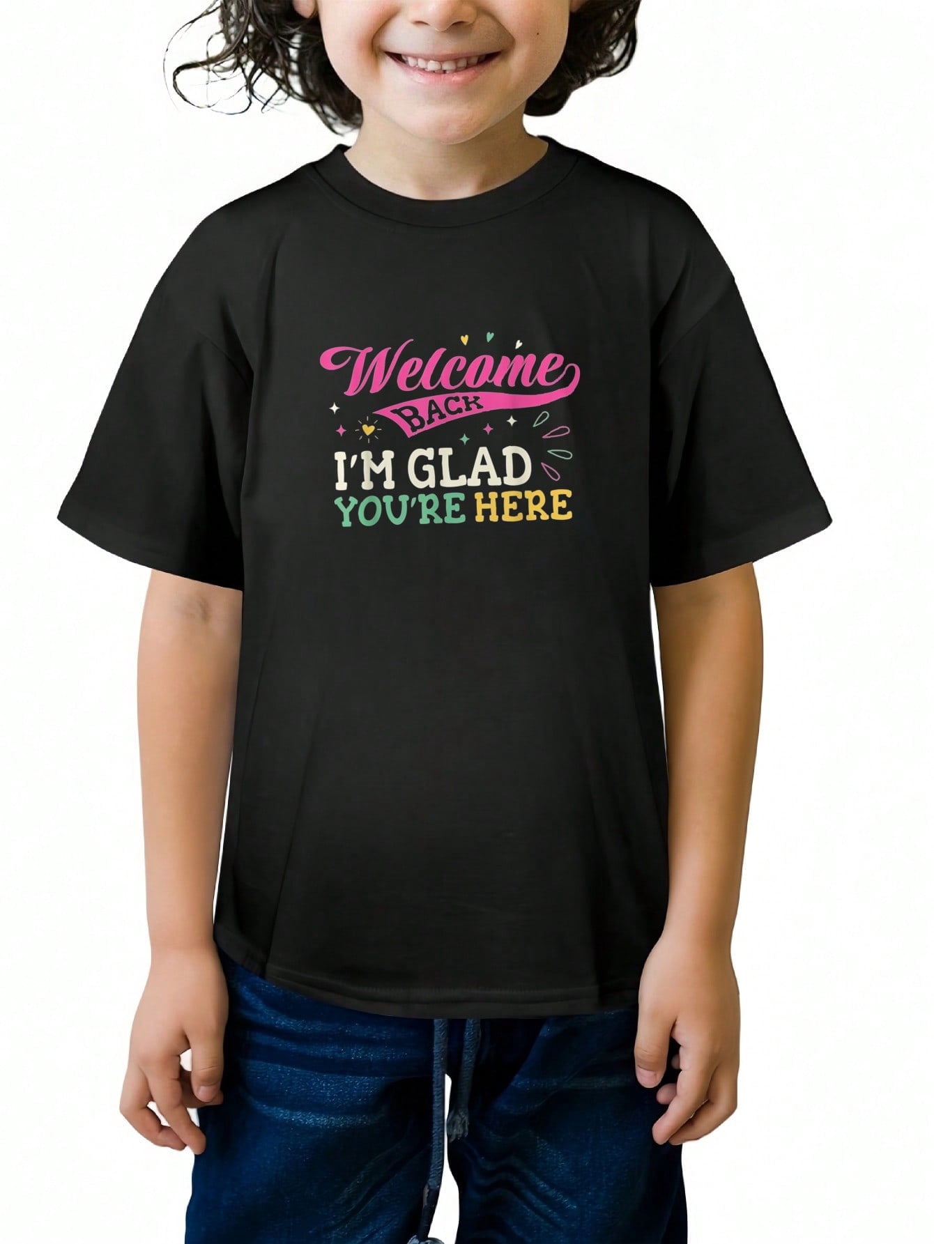 children’s wear Cute Welcome Back I'm Glad You're Here Kids Graphic T ...