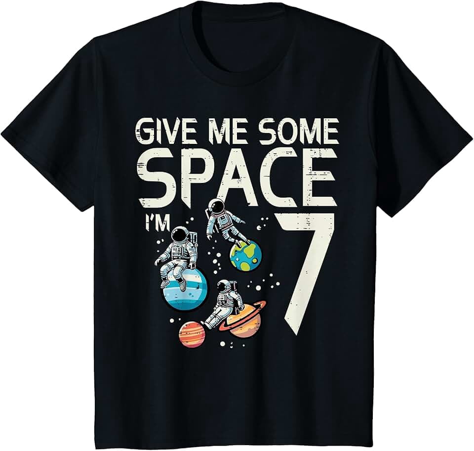 children’s wear Funny Astronaut 7th Birthday T-Shirt for Kids Boys ...