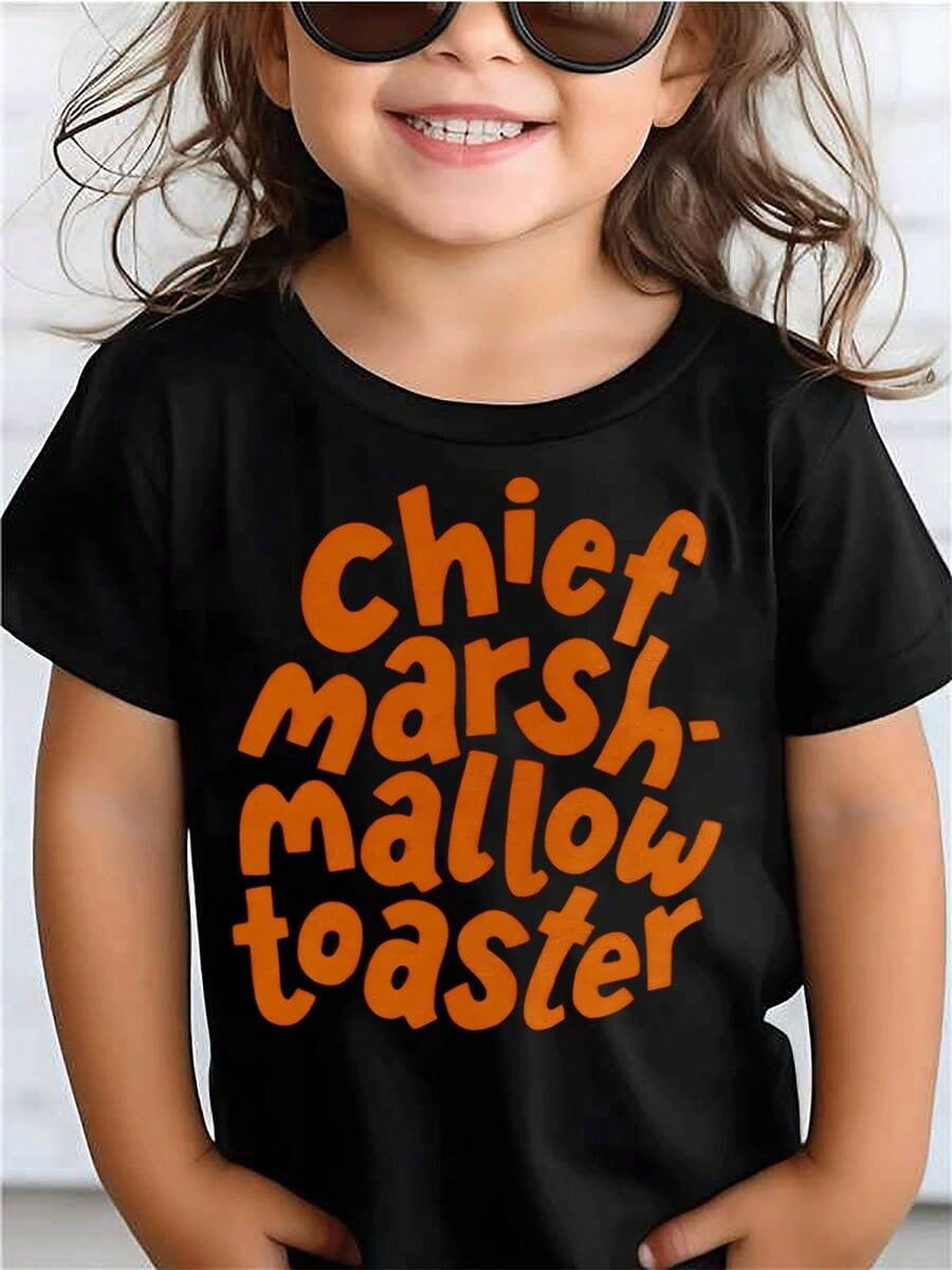 children’s wear Funny Chief Marshmallow Toaster Camping Graphic T-Shirt ...