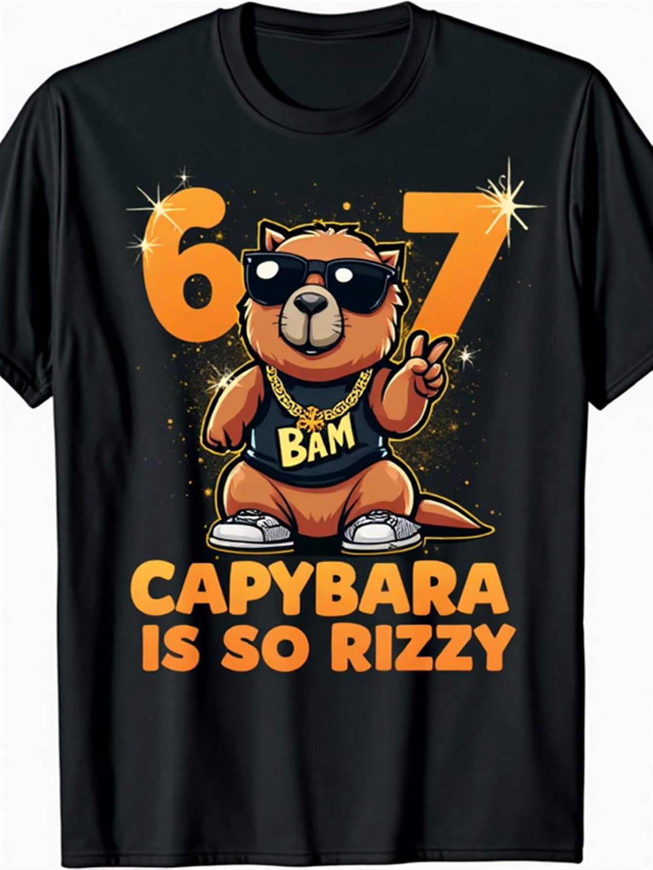 children’s wear Funny Cool Capybara Is So Rizzy Graphic T-Shirt for ...