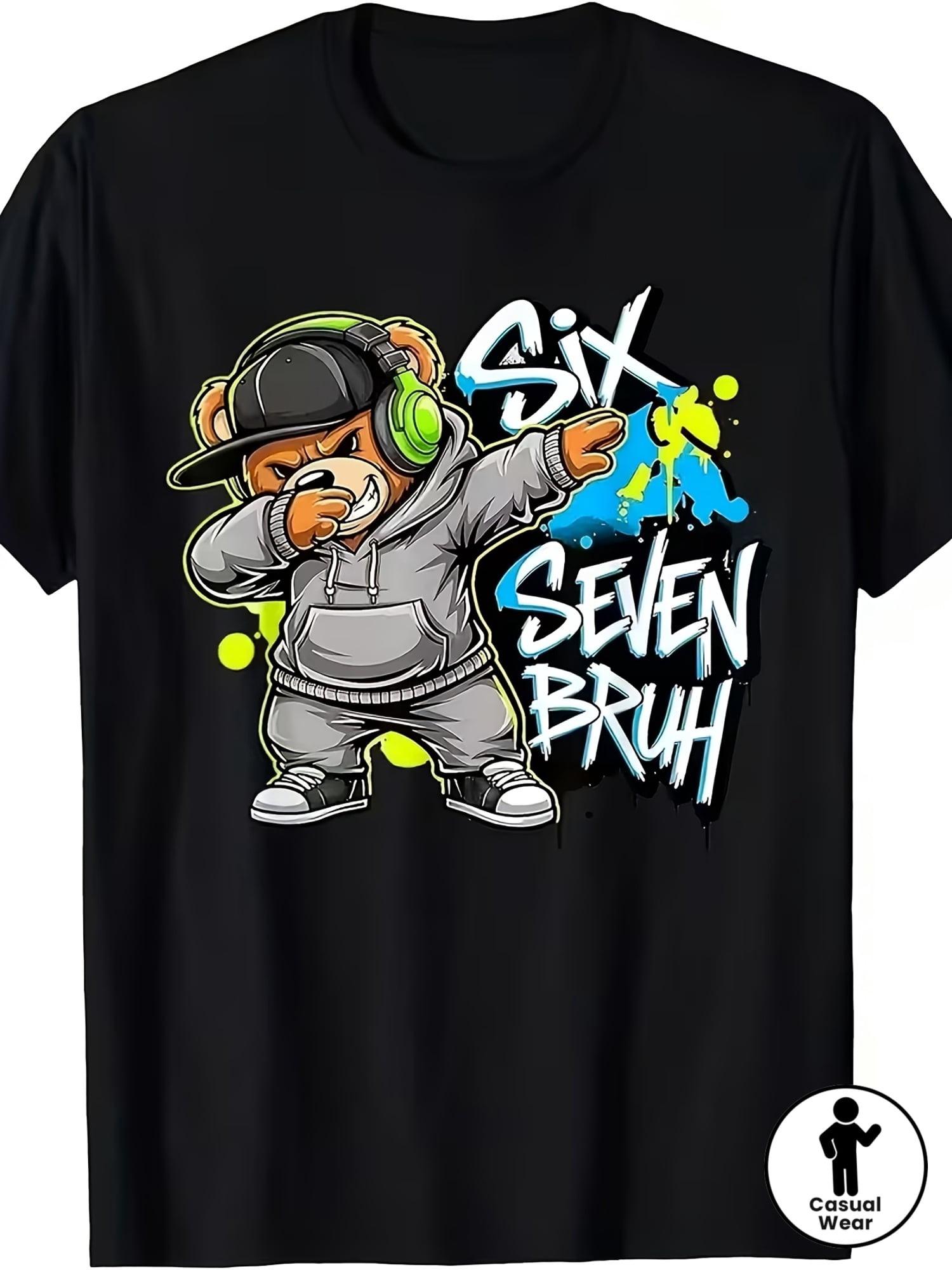 children’s wear Funny Dabbing Bear Hip Hop Graphic Tee for Boys and ...