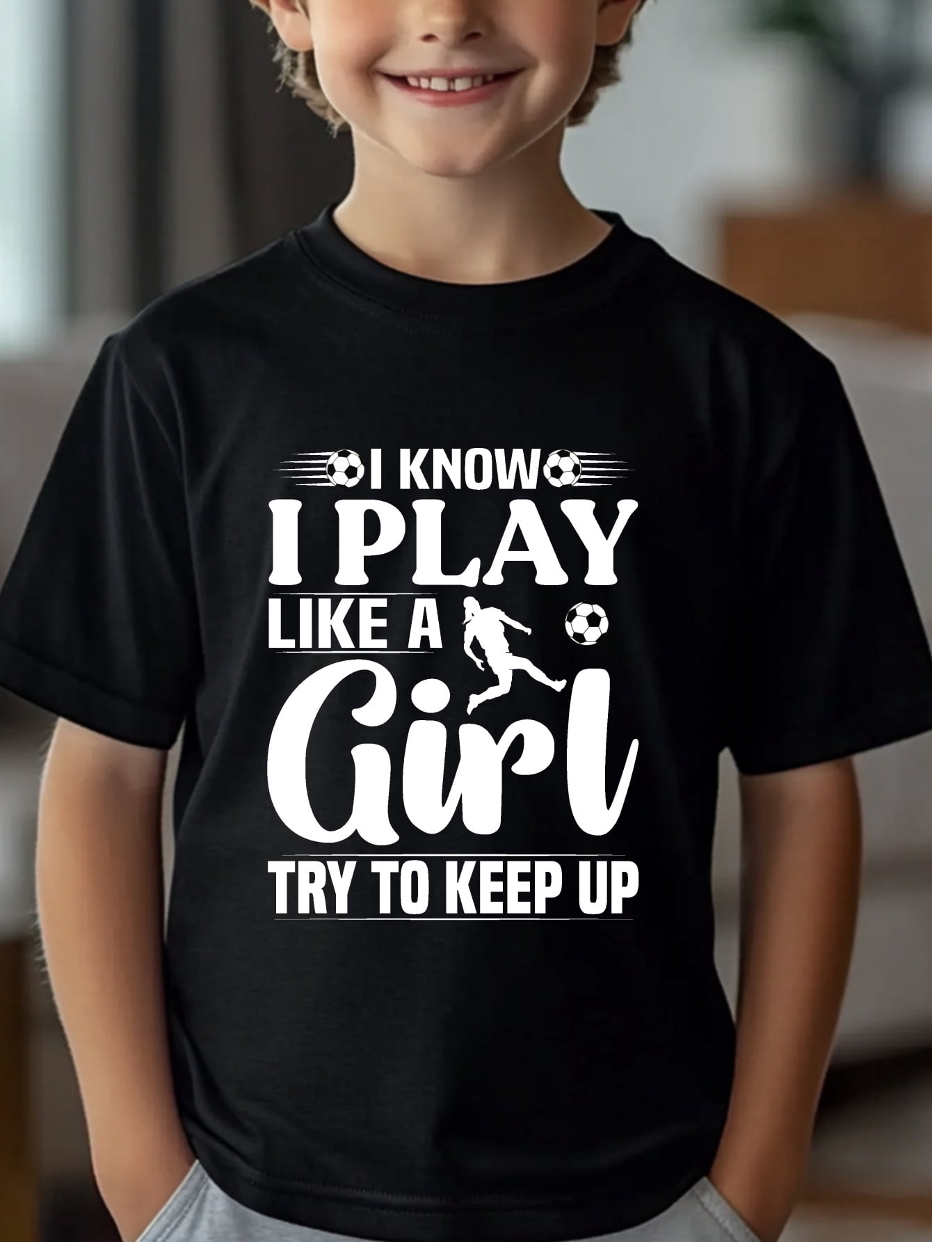children’s wear Funny Empowering Girls Soccer T-Shirt - "I Play Like A ...
