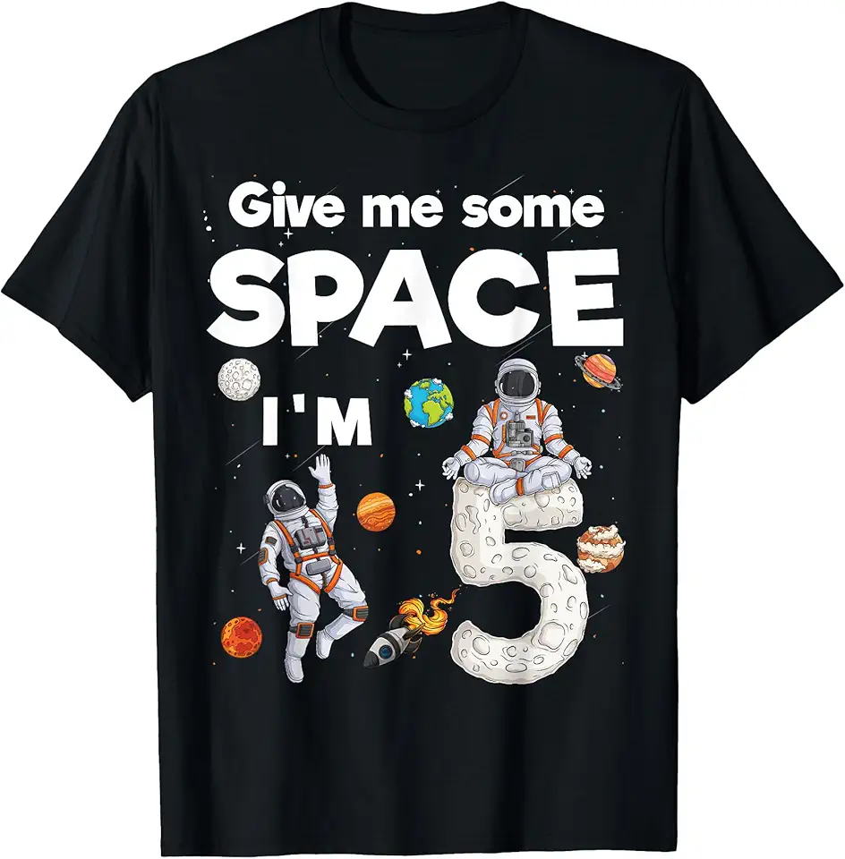 children’s wear Funny Give Me Some Space I'm 5 Astronaut Planets Rocket ...