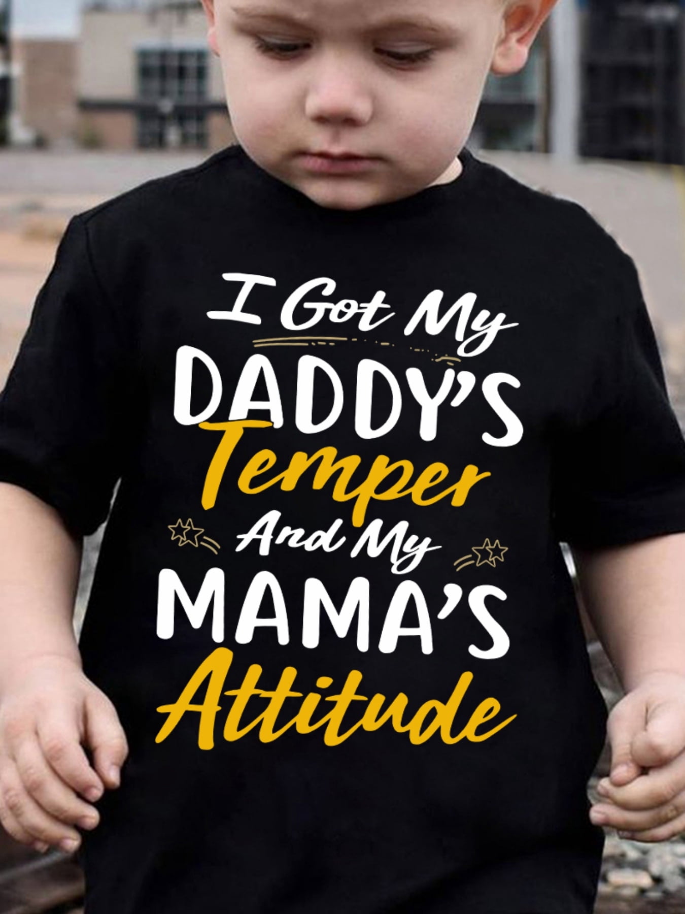children’s wear Funny Kids Graphic T-Shirt I Got My Daddy's Temper and ...