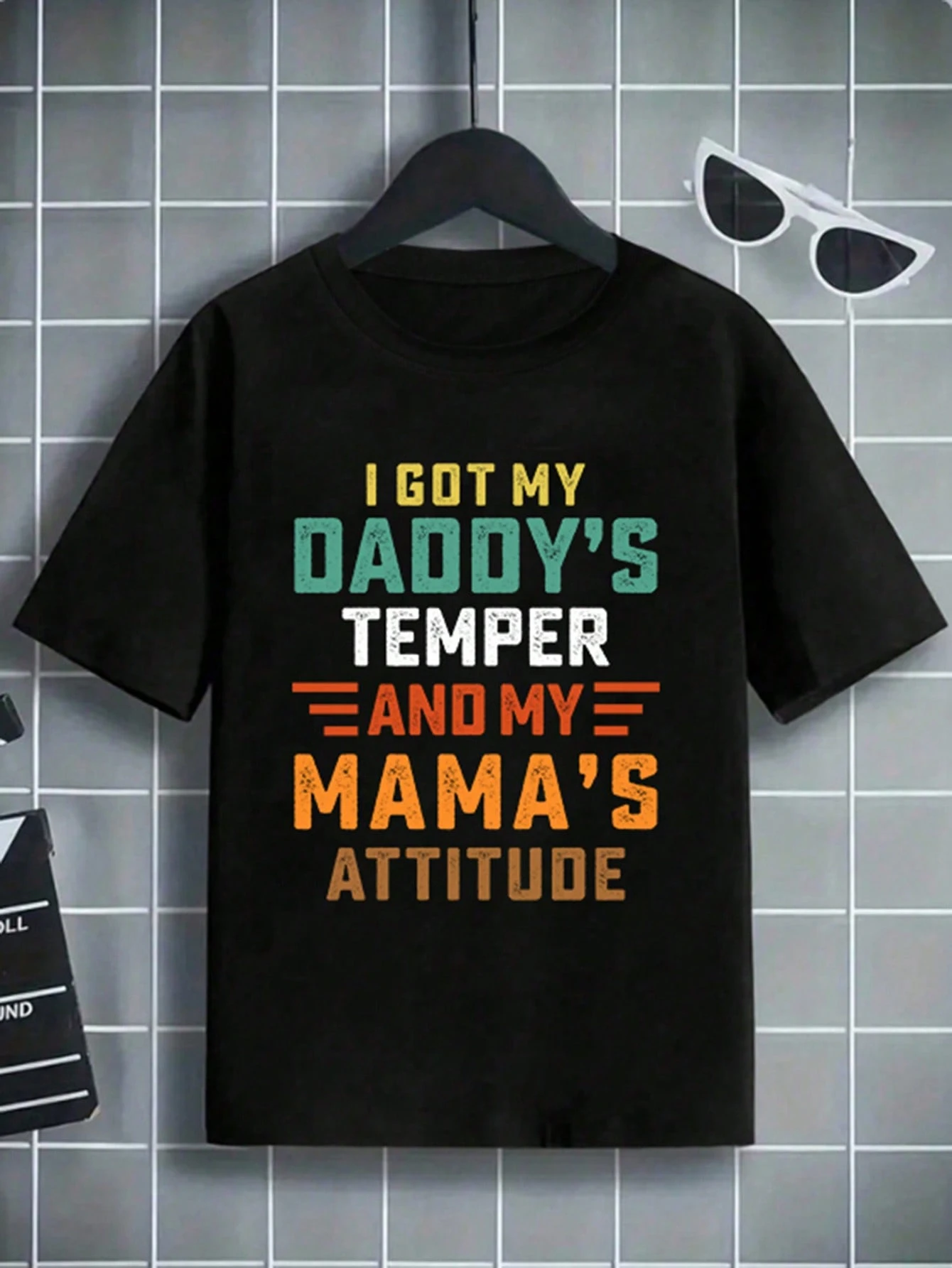 children’s wear Funny Kids T-Shirt I Got My Daddy's Temper and My Mama ...