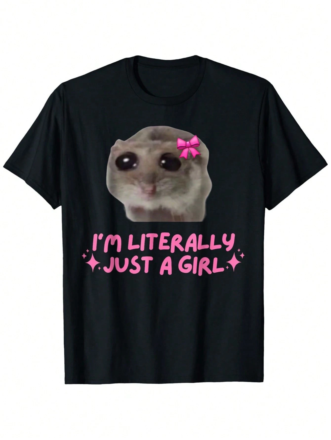 children’s wear Funny Sad Hamster Meme Graphic T-Shirt for Girls, Cute ...
