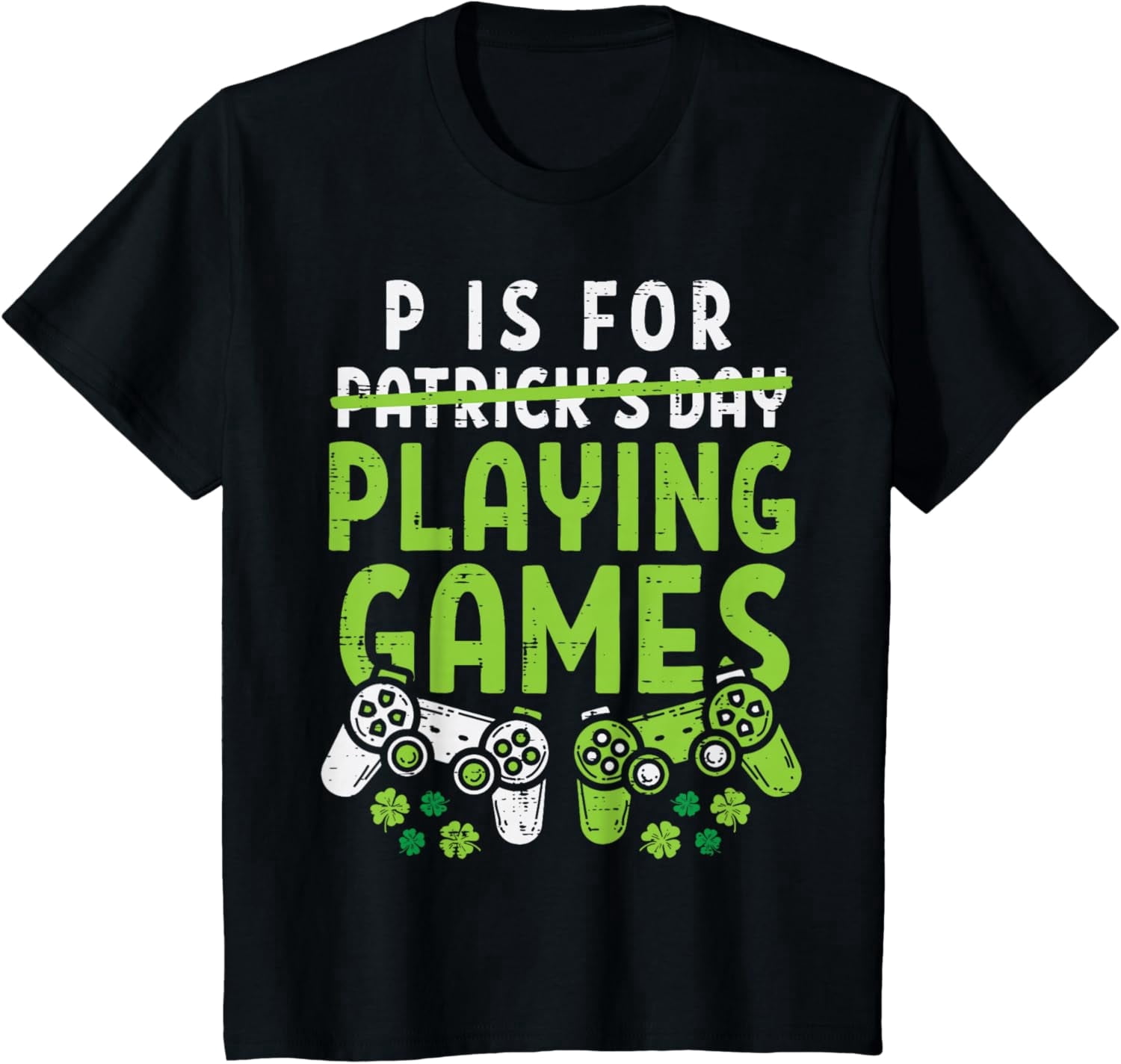 children’s wear Funny St. Patrick's Day Gamer T-Shirt for Boys P is for ...