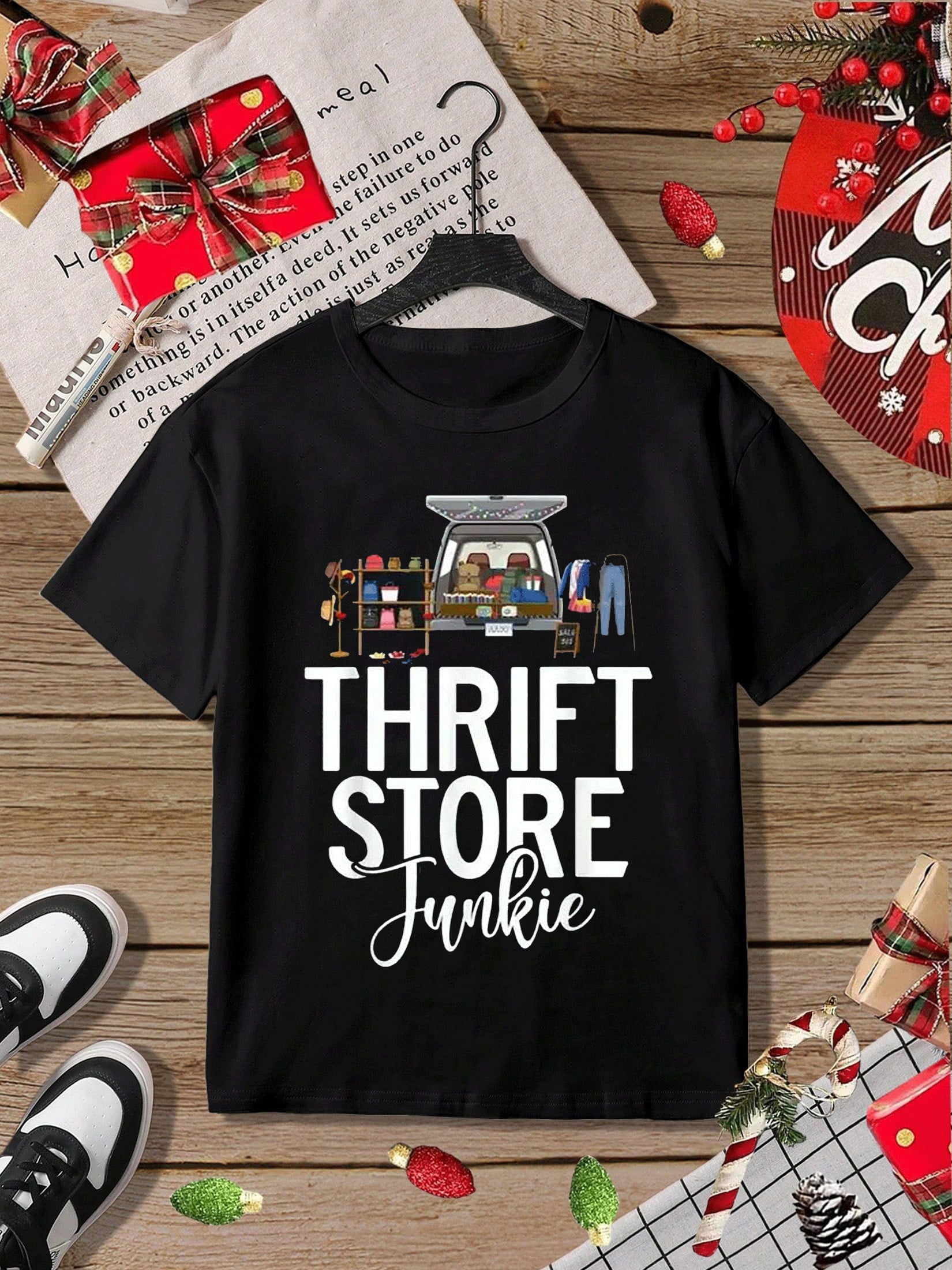 children’s wear Funny Thrift Store Junkie Retro Graphic T-Shirt for ...