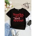 children’s wear Girl's Casual Retro Snack Love Language Graphic T-Shirt ...