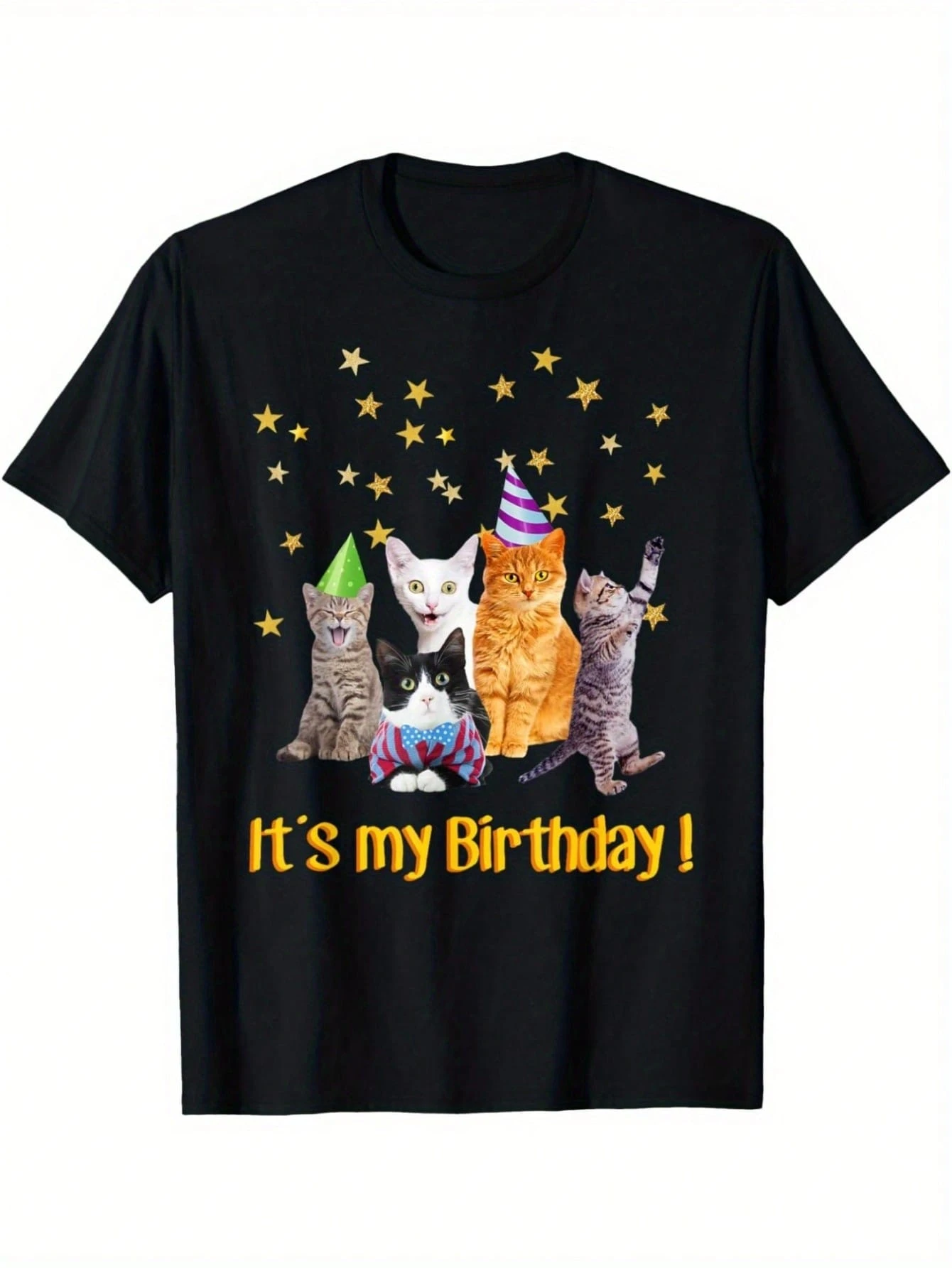 children’s wear Girl's Cute Funny Party Cats Birthday Graphic T-Shirt ...