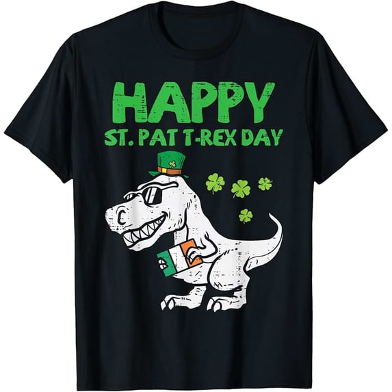 children's wear Happy St. Pat T-Rex Day Dinosaur Shamrock Graphic T ...