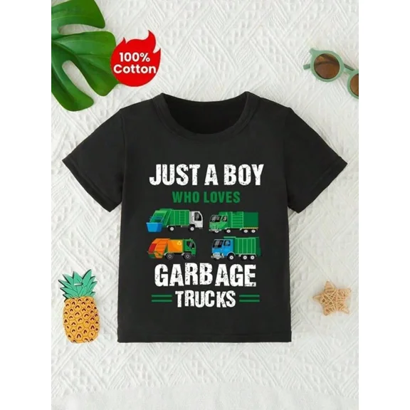 children’s wear Retro Just A Boy Who Loves Trains T-Shirt Cute Vintage ...