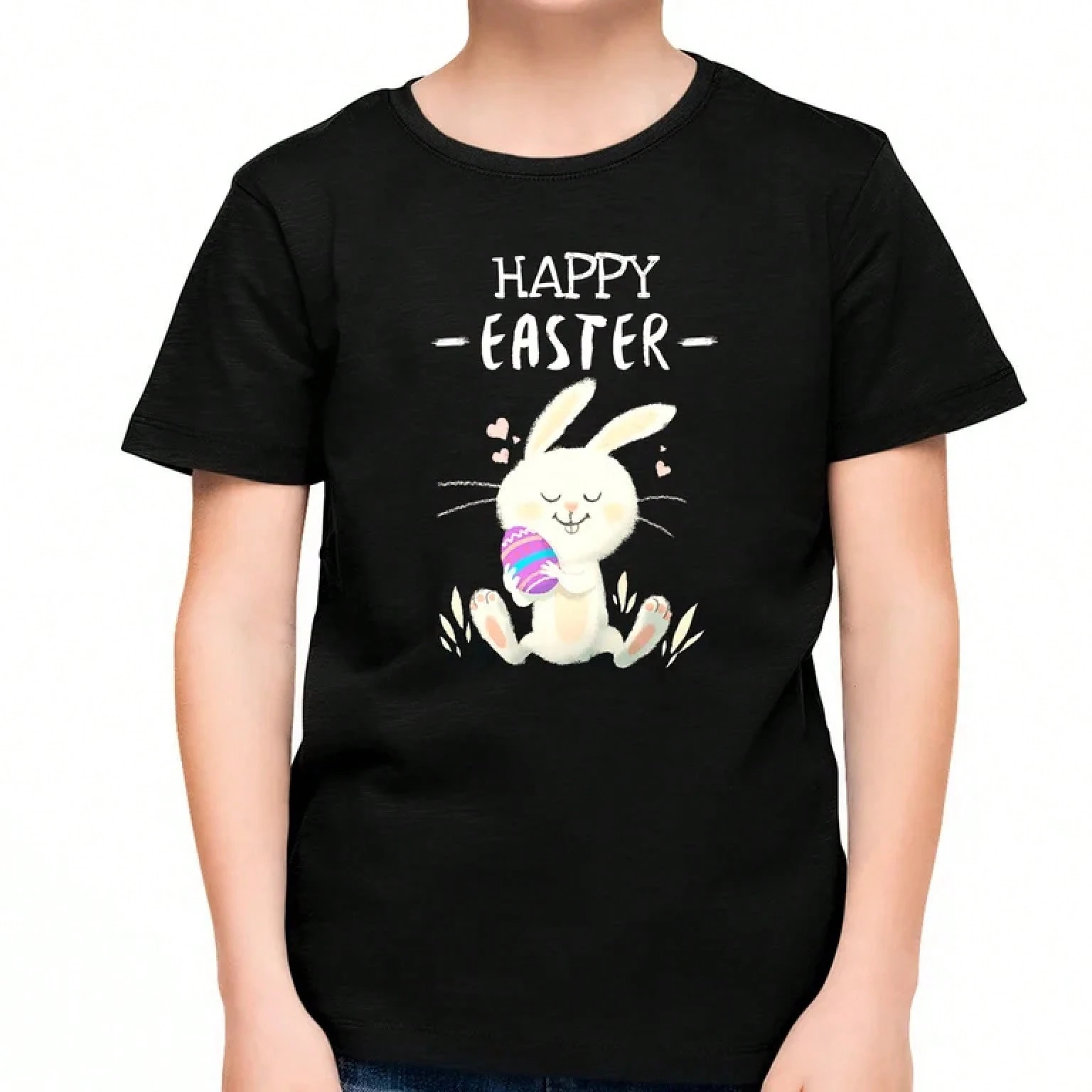 children’s wear Kid's Cute Graphic Happy Easter Bunny Egg T-Shirt ...
