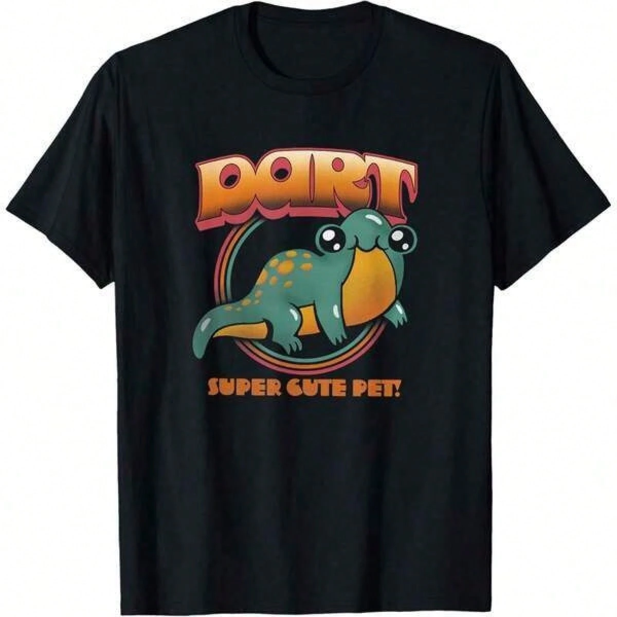 children’s wear Men's Cute Retro Cartoon Salamander Lizard Graphic T ...