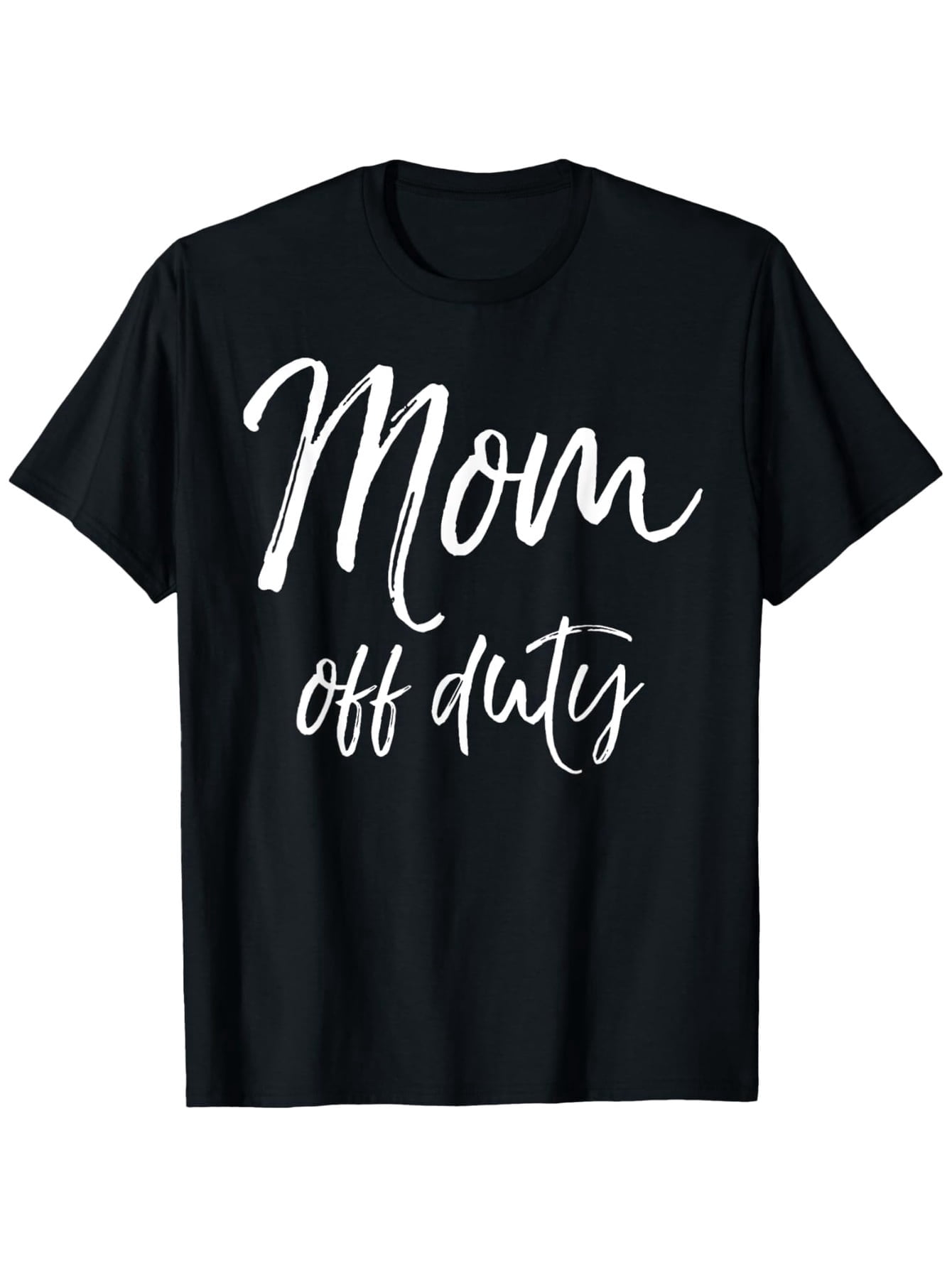children’s wear Mom Off Duty Funny Graphic Tee Retro Style Black Cotton ...