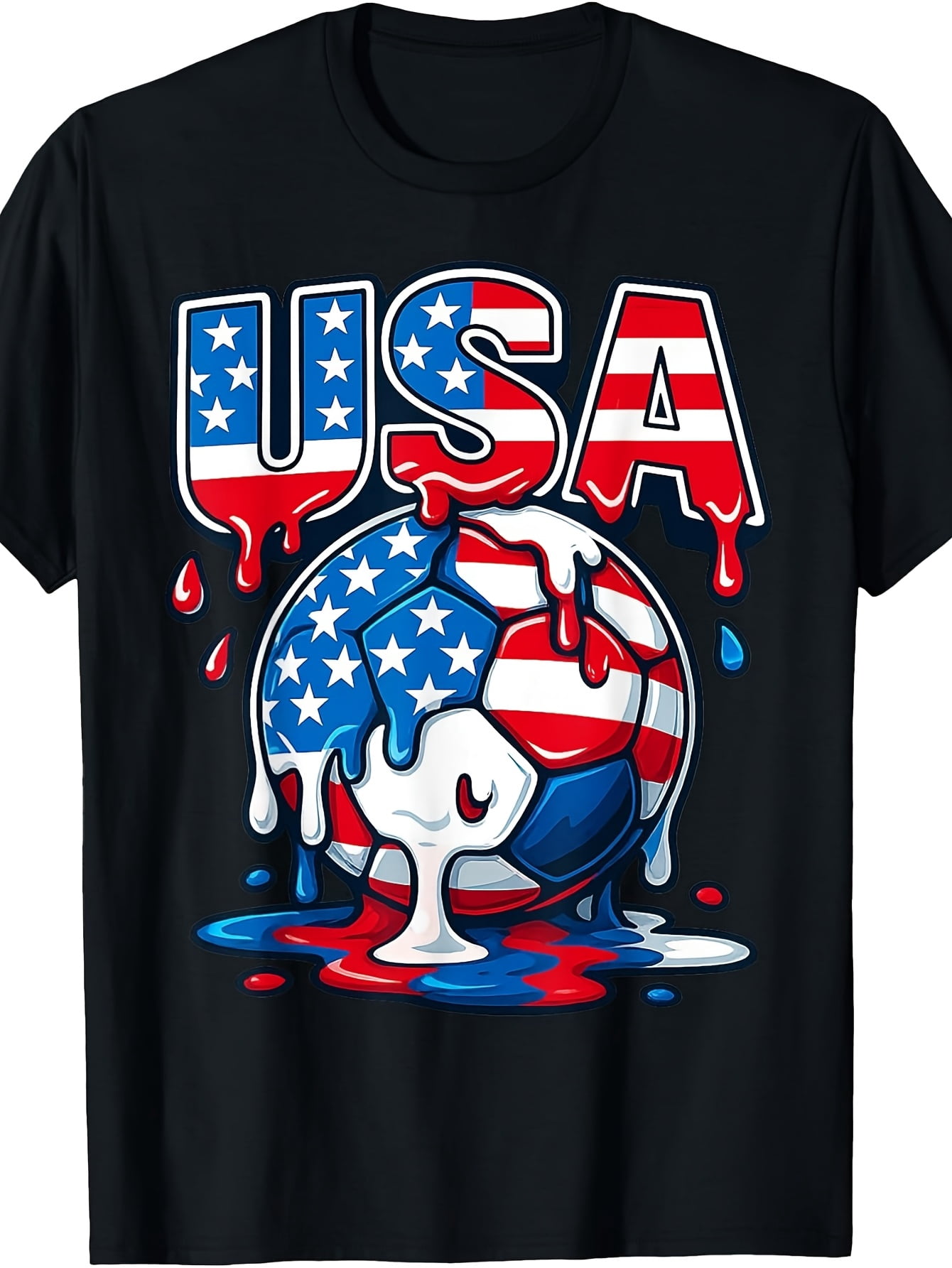 children’s wear Patriotic USA Soccer Ball American Flag Dripping Paint ...