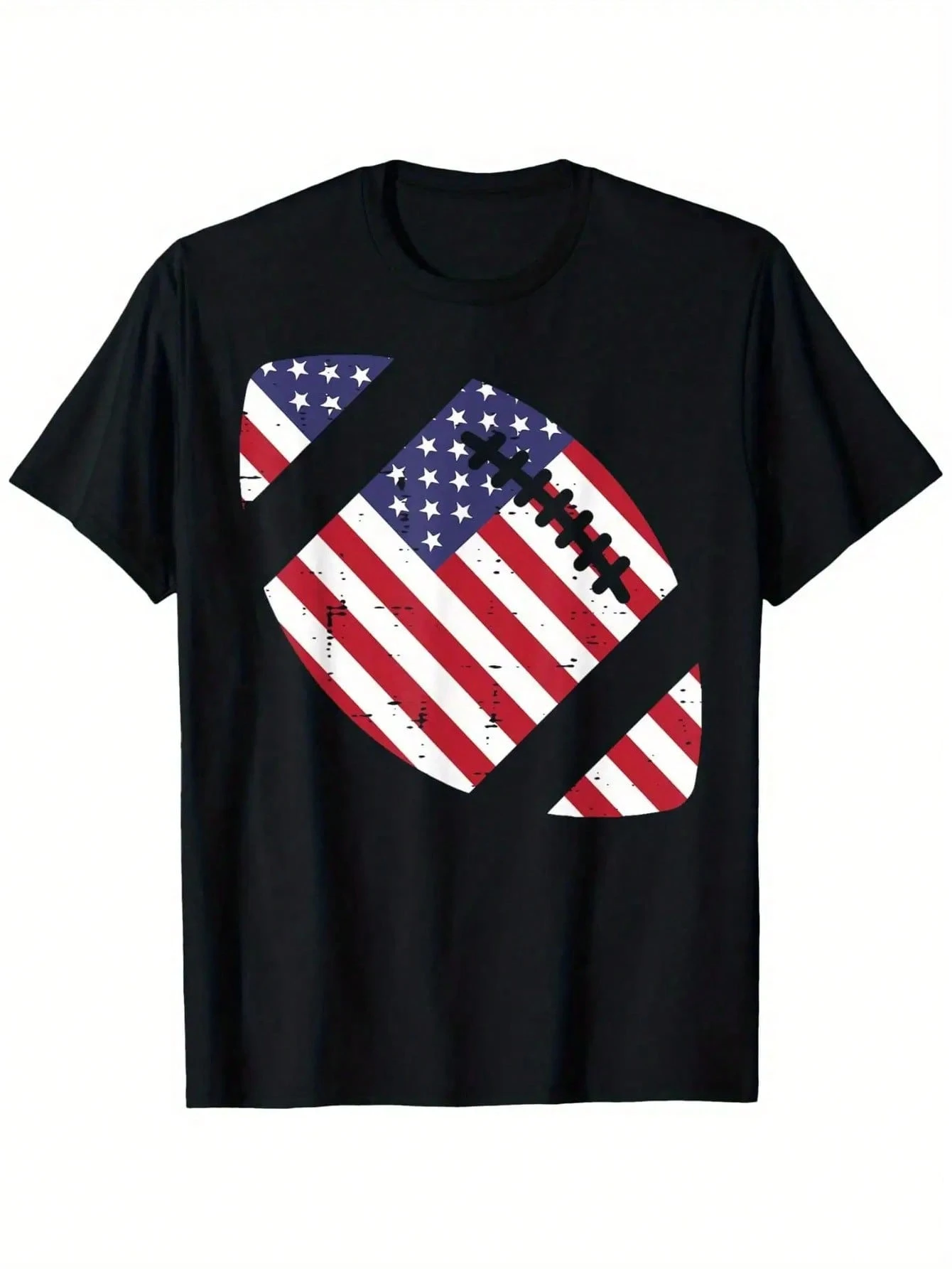 children’s wear Retro American Flag Football T-Shirt for Boys Patriotic ...