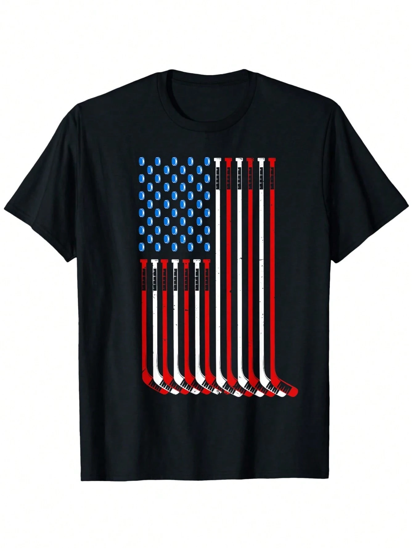 children’s wear Retro American Flag Hockey Sticks and Pucks Graphic T ...