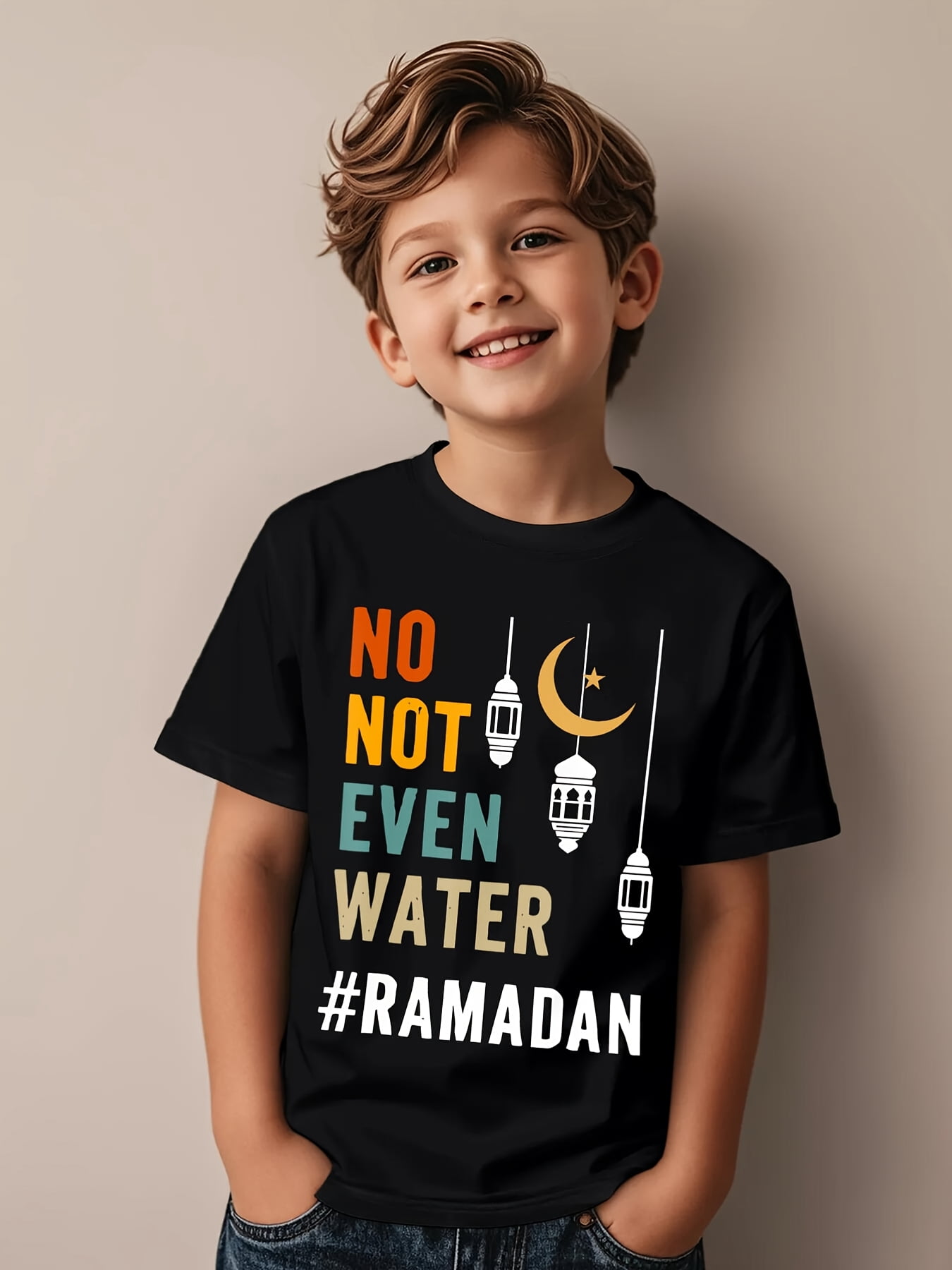 children’s wear Retro Funny No Not Even Water Ramadan Boys Kids Graphic ...