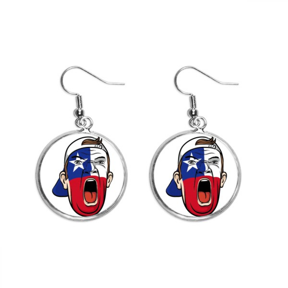 chile flag makeup head screang cap ear dangle silver drop ear jewelry ...