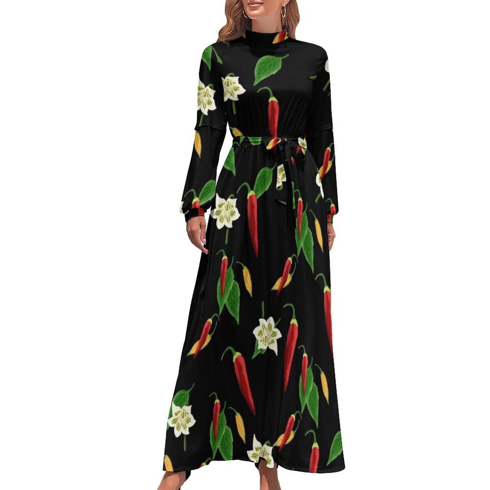 chilli peppers Long Dress dress Summer women's clothing dress for women ...