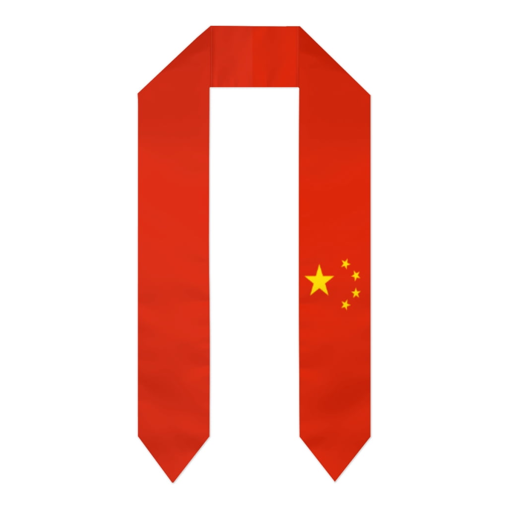 china Flag Thick Graduation Sash Stole Scarf Double Sided Honor Stole ...