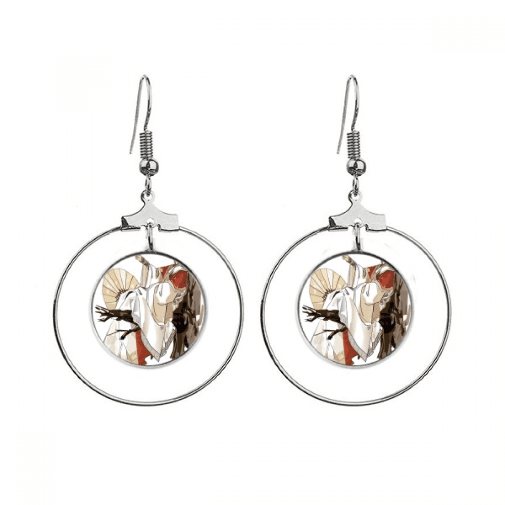 china chinese archaic man figure pattern earrings dangle hoop jewelry ...