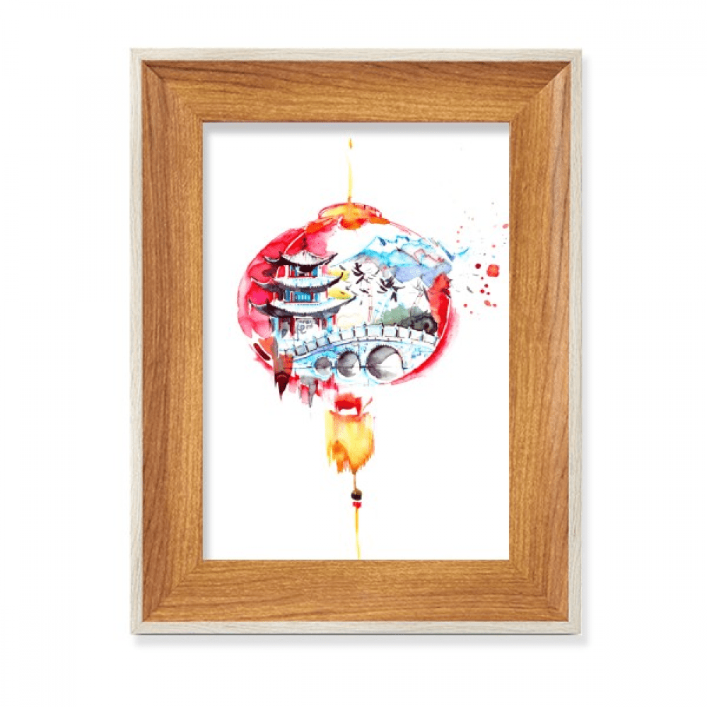 china chinese bridge drawing desktop wooden photo frame display picture ...