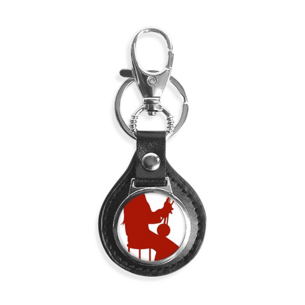 china erhu player illustration pattern key link chain keyholder finder ...
