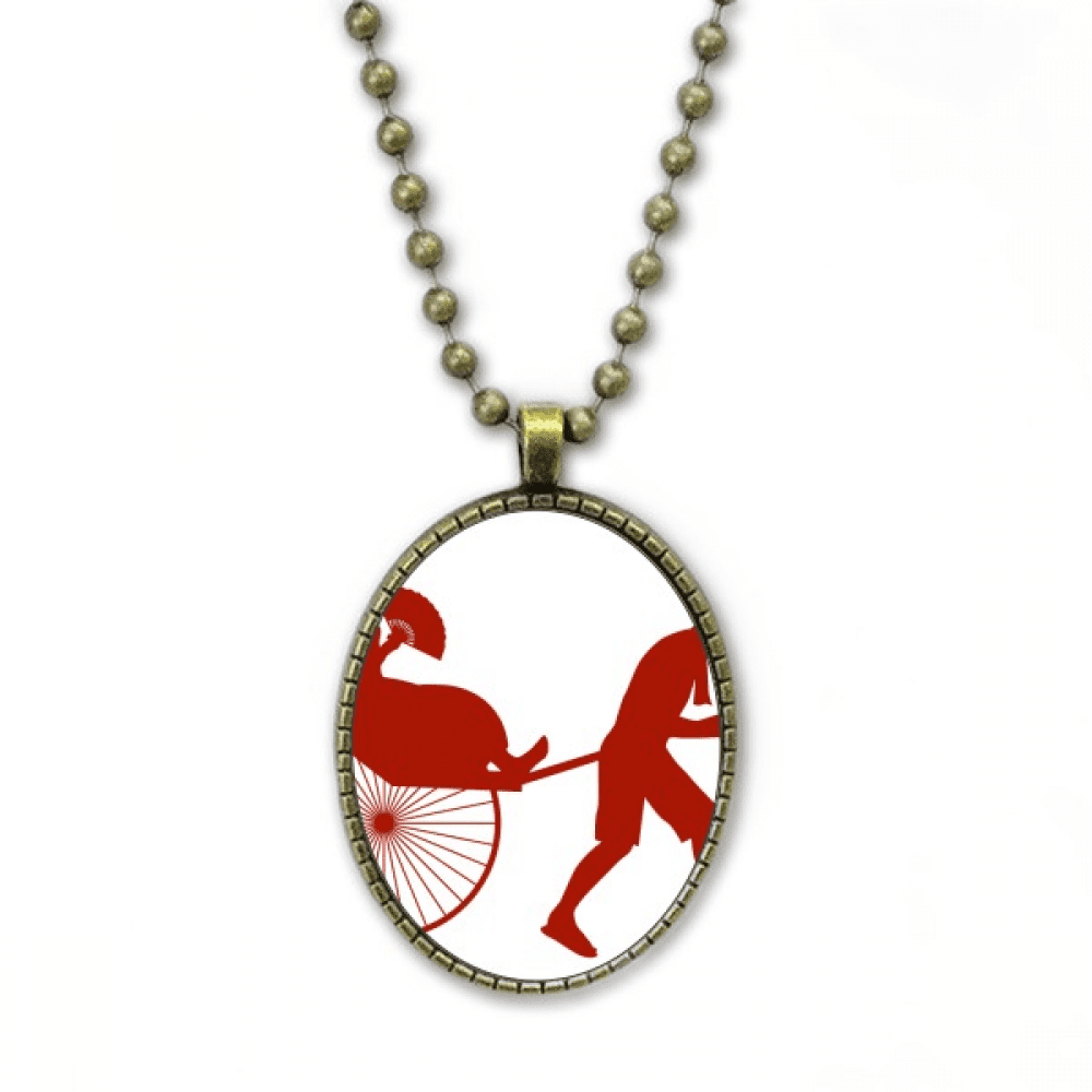 china jinrikisha culture outline pattern necklace vintage chain bead ...