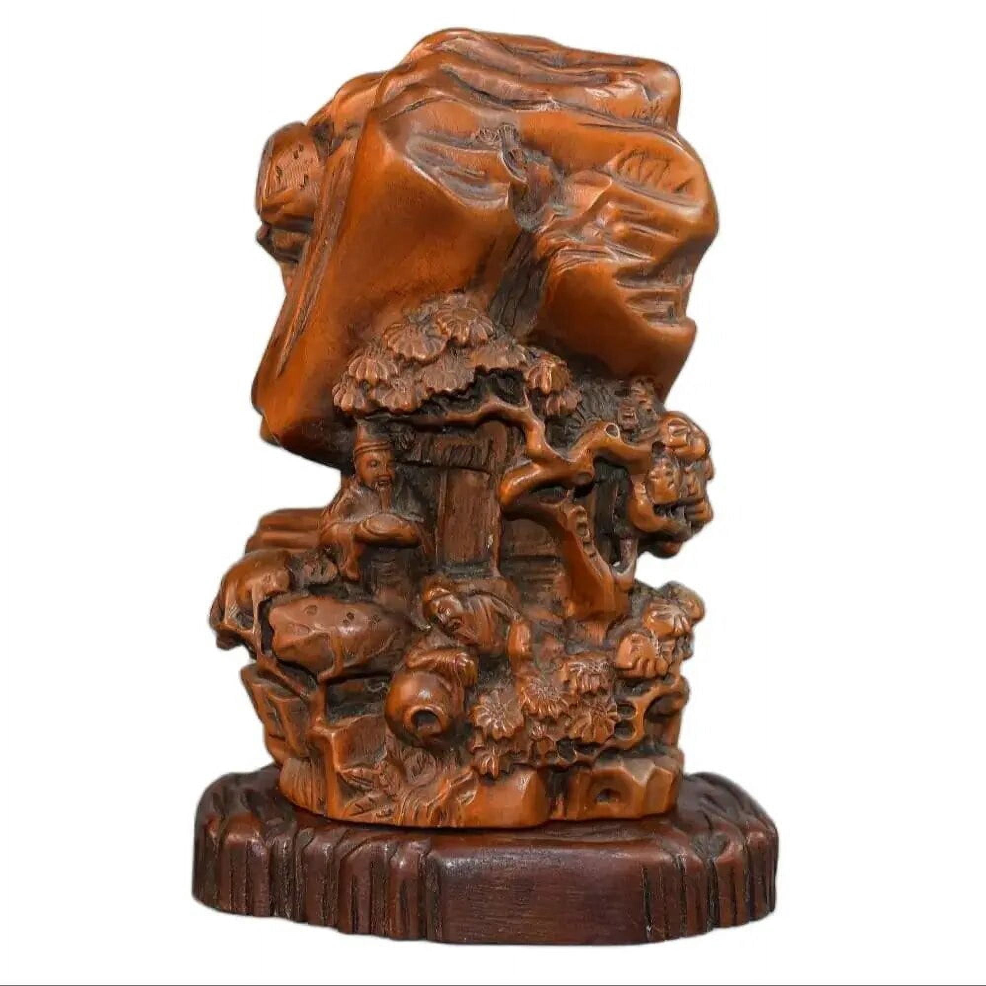 chinese boxwood carving wood wooden statue antique vintage Figurine Li ...