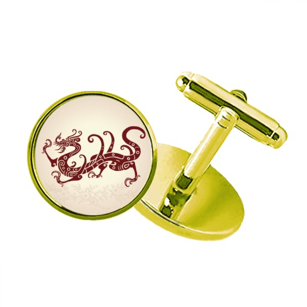 chinese dragon animal portrait studded business metal cufflinks en ...