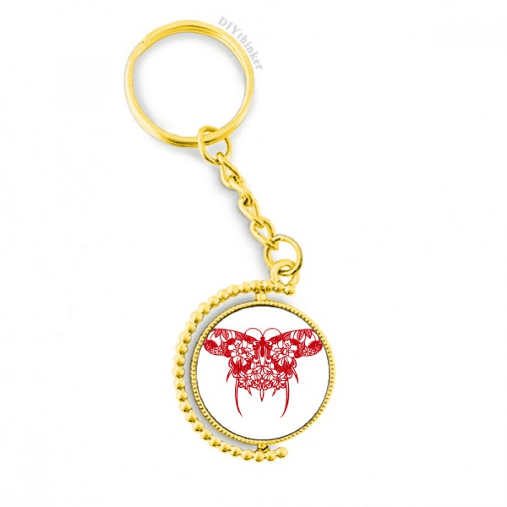 chinese kite in red metal connector key chain accessory en keyholder ...