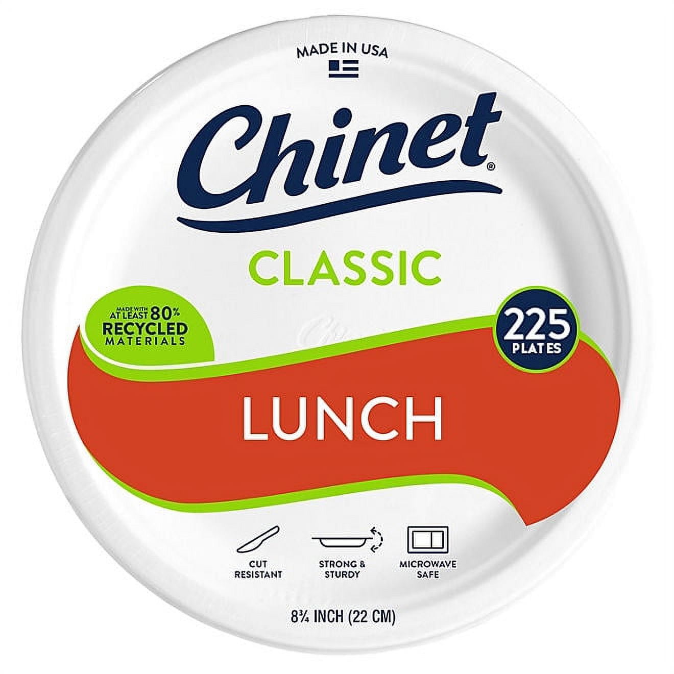 "Chinet Classic 8.75"" Disposable Paper Lunch Plates 225ct, Eco ...