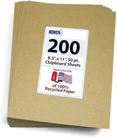 chipboard sheets 8.5" x 11" - 50 sheets per pack heavy weight 50 point ...