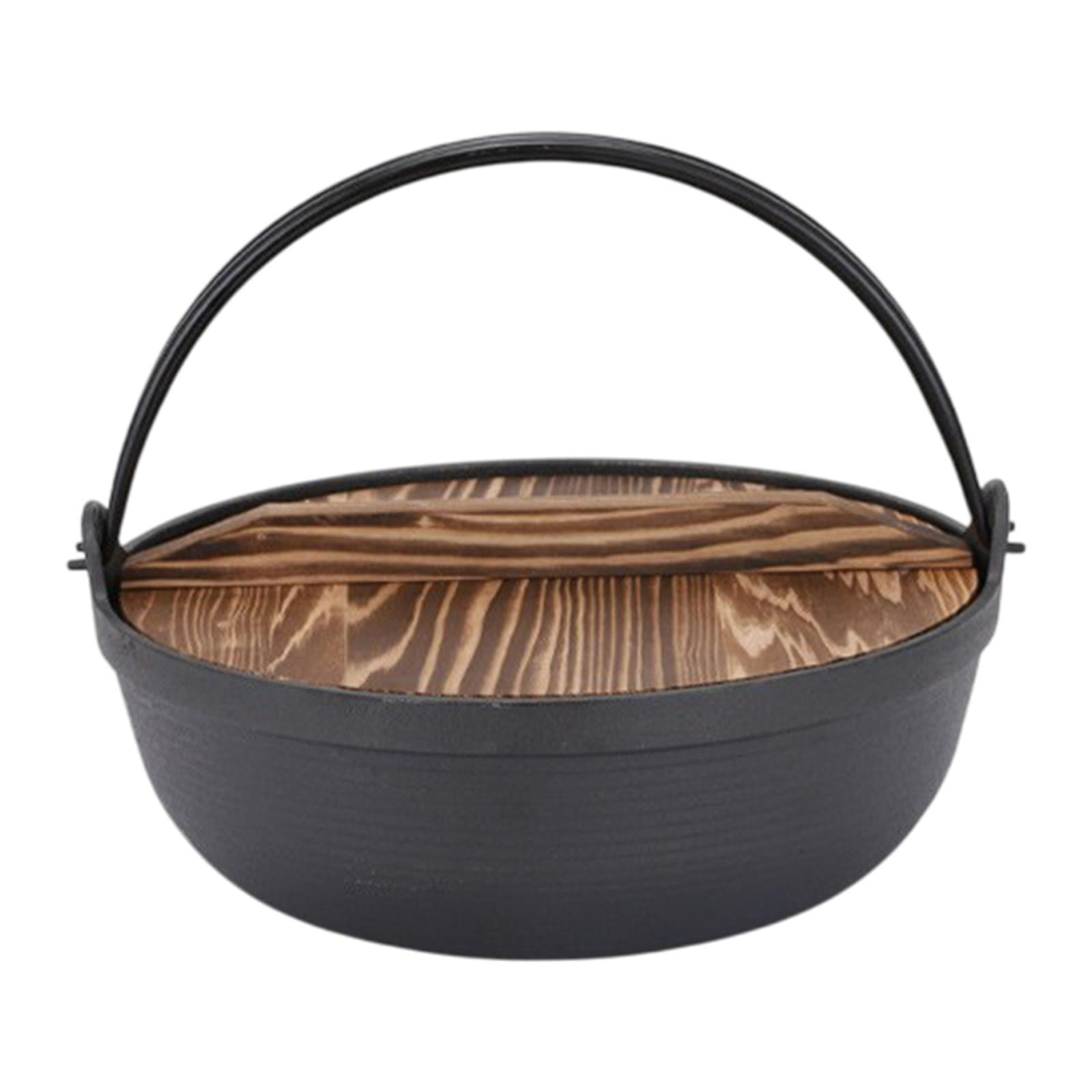 chiwanji Cast Iron Dutch Oven Hanging Pot Easy to Use Sturdy with Wood ...