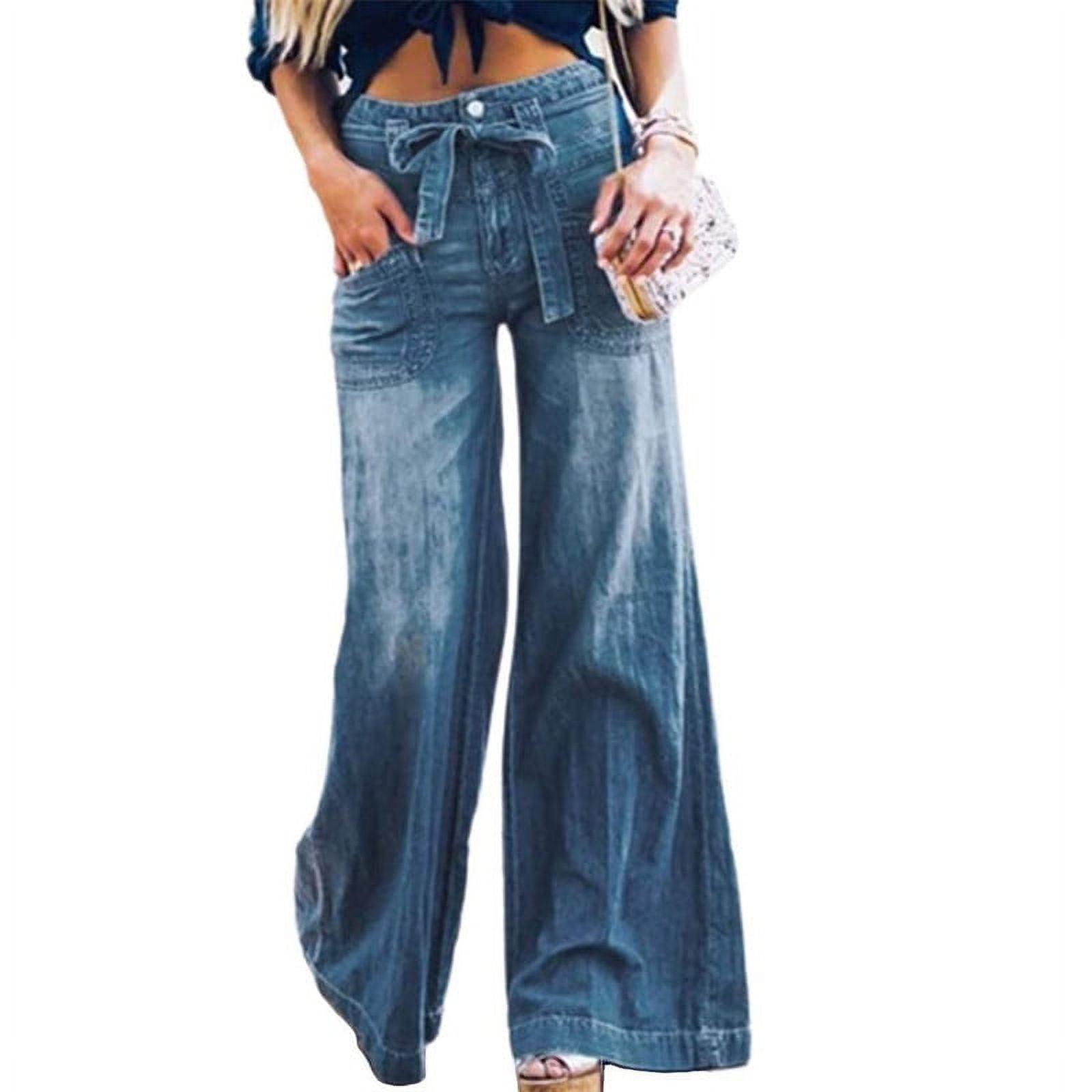 chouyatou Women's Casual Loose Fit Palazzo Pants Hight Waisted Wide Leg ...