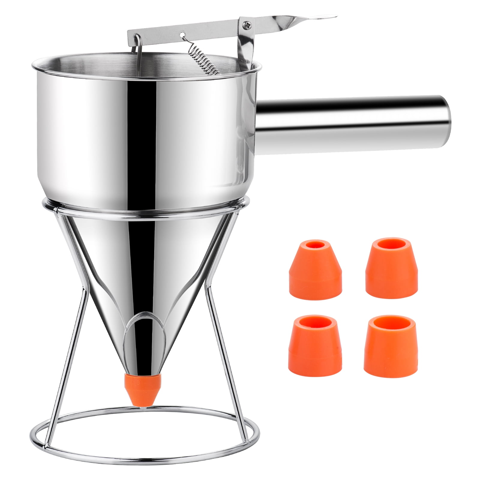 Choxila 20oz Pancake Batter Dispenser, Stainless Steel 4 Caliber Funnel ...