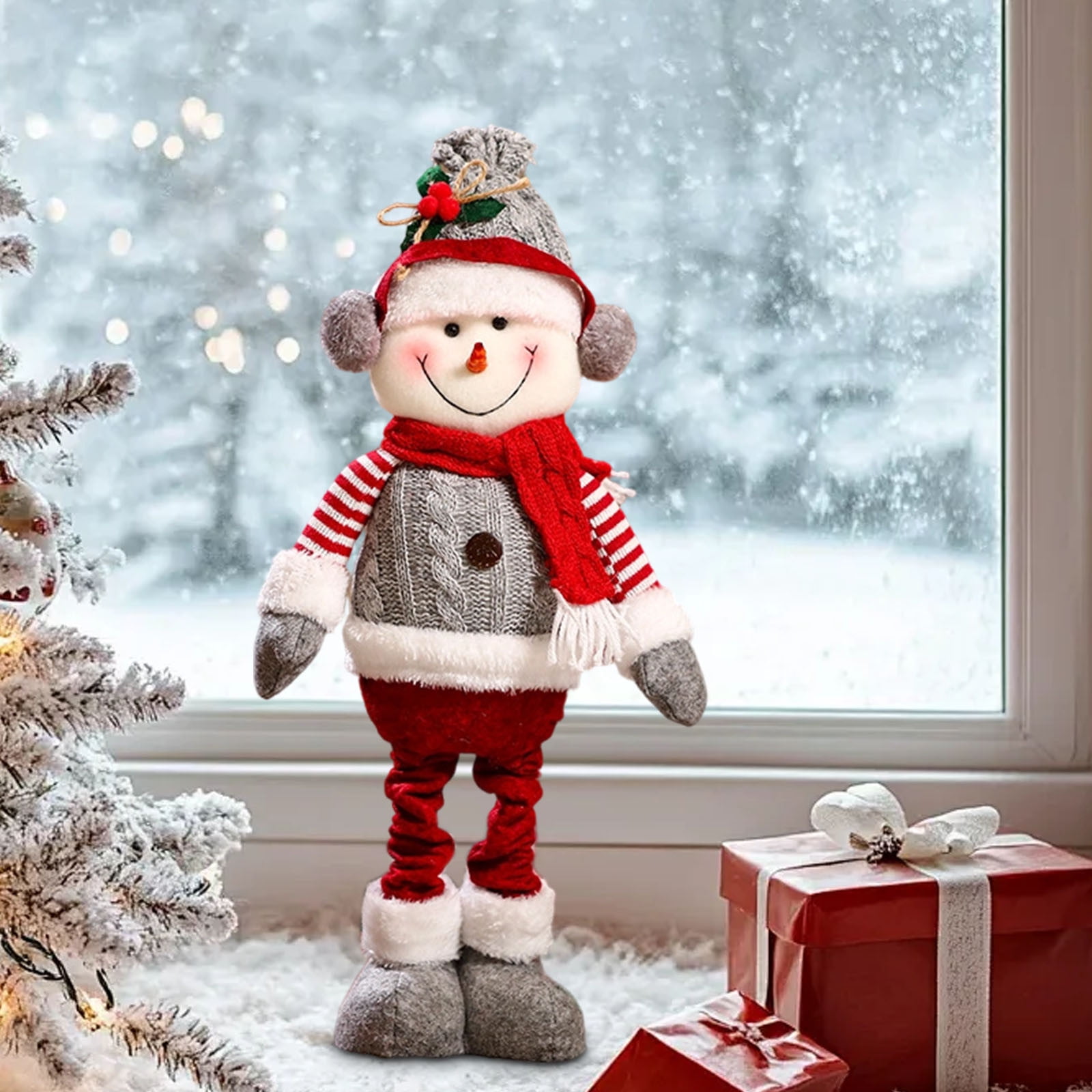 christmas decorations indoor Extendable Snowman Doll Christmas Decor ...