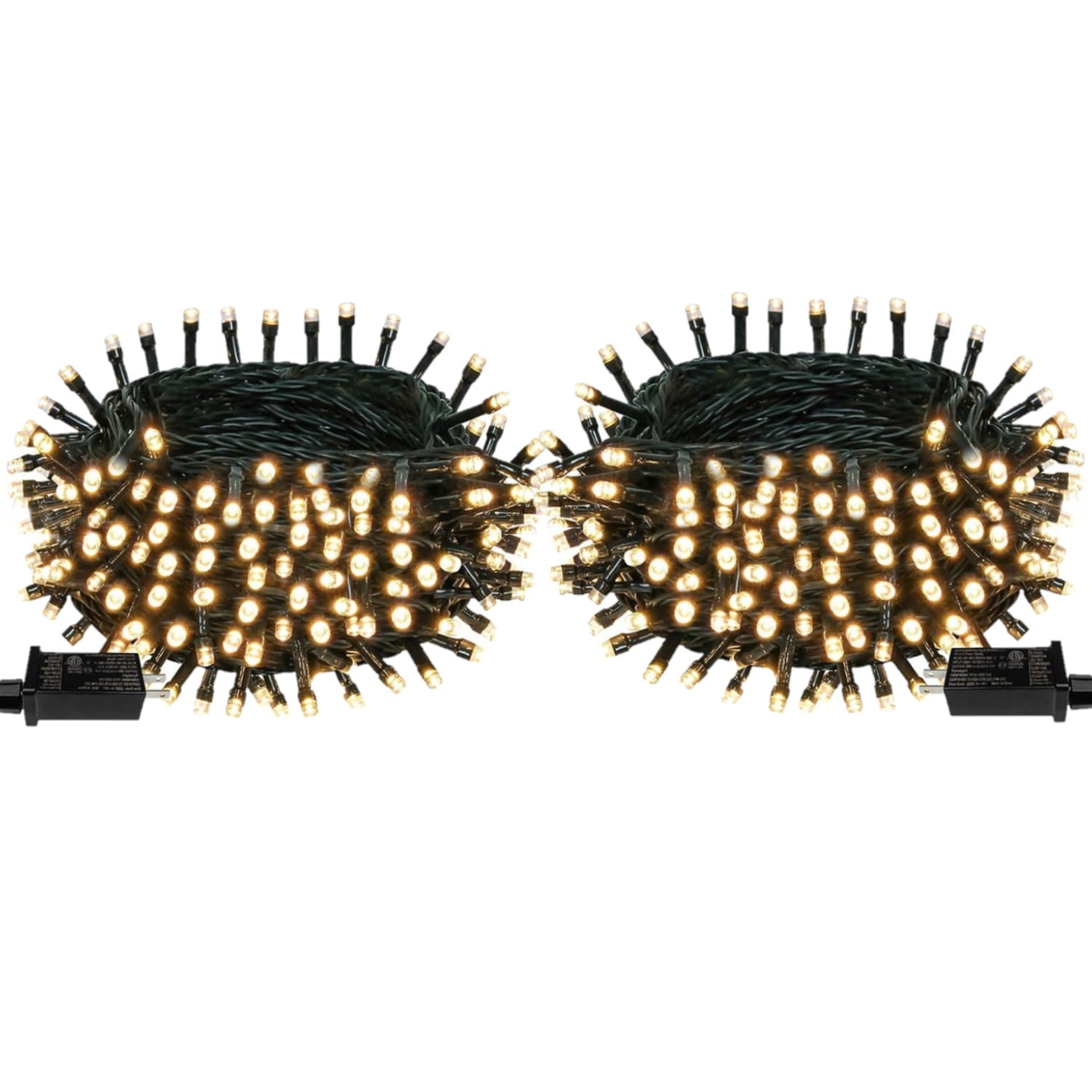 BN-LINK 66FT 200 LED String Lights, 2 Pack Plug-in Outdoor/Indoor ...