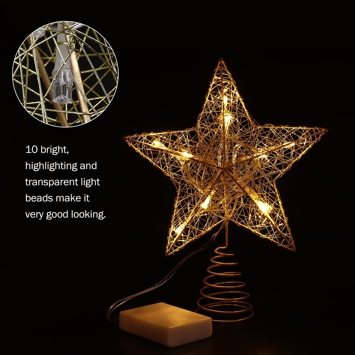 christmas tree topper Christmas Tree LED Star Tree Topper Battery ...